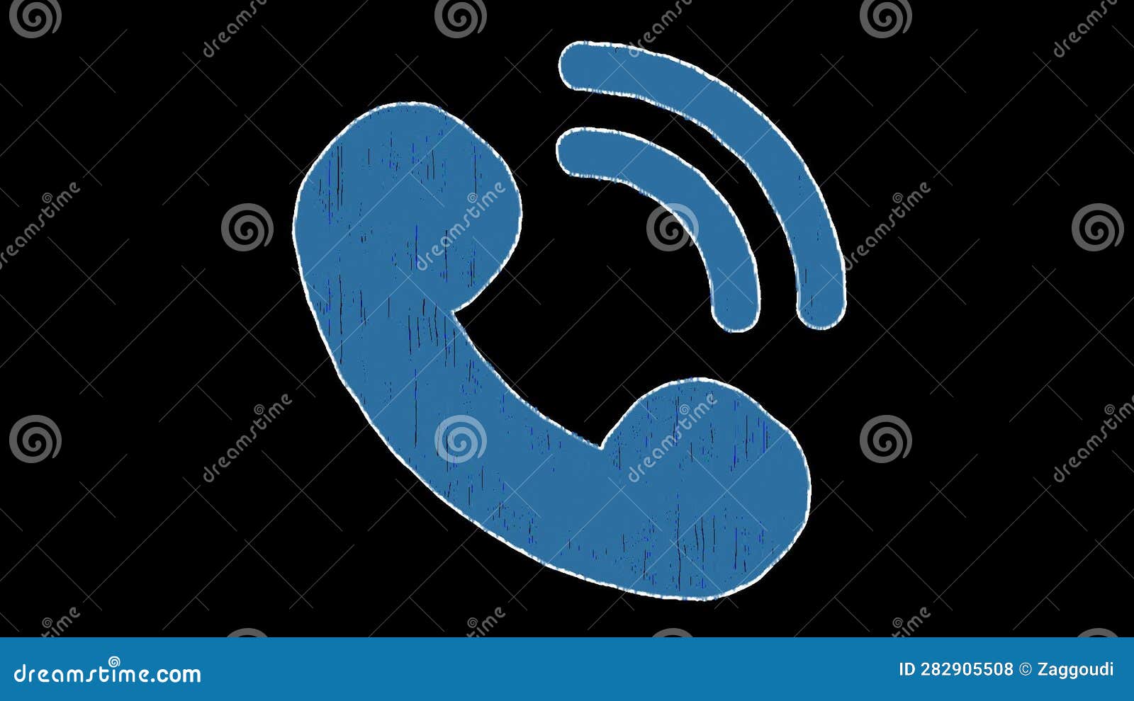 Hand Drawn Animated Phone Call Icon in Green Screen Stock Footage ...
