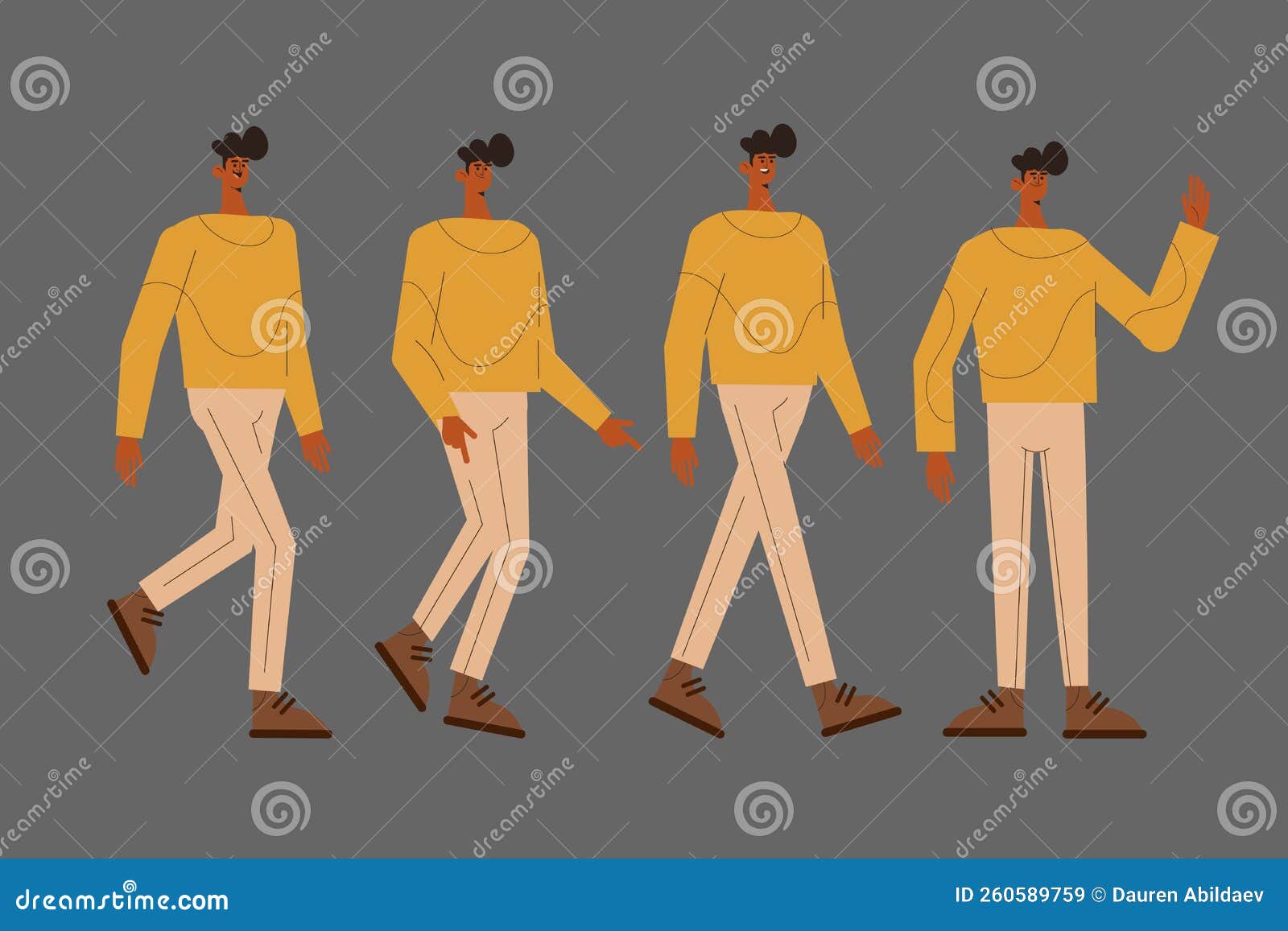 Hand Drawn Animation Frames Set Vector Illustration. Stock Vector ...