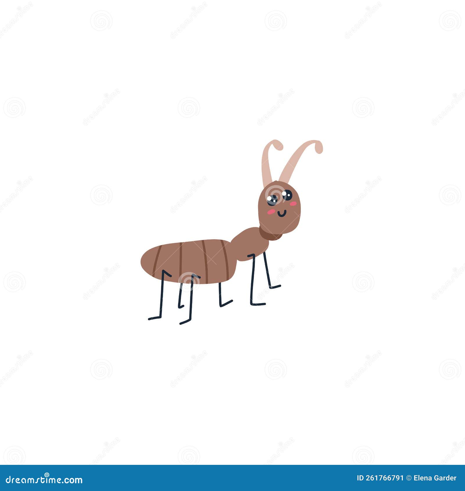Hand Drawn Ant. Worker Bug Marching Stock Vector - Illustration of ...