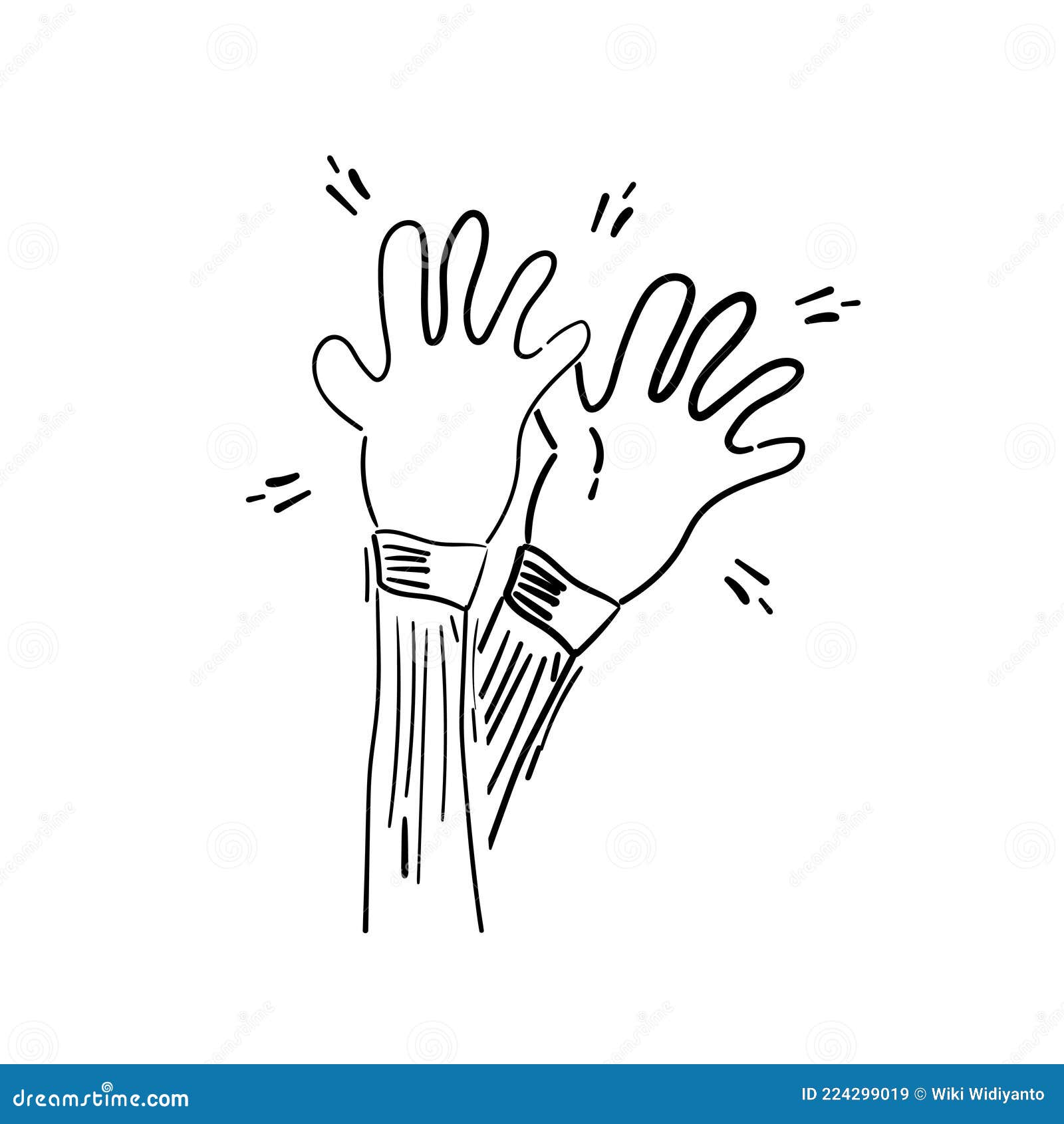 Hand Drawn of Applause, Hands Clapping Ovation Gesture with Doodle ...