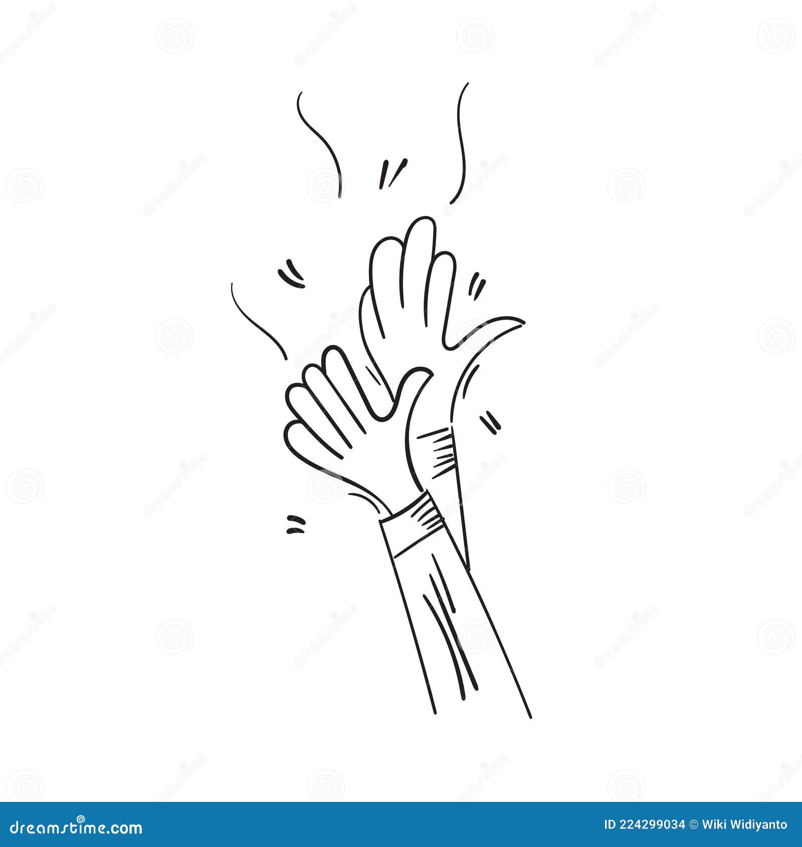 Hand Drawn of Applause, Hands Clapping Ovation Gesture with Doodle ...