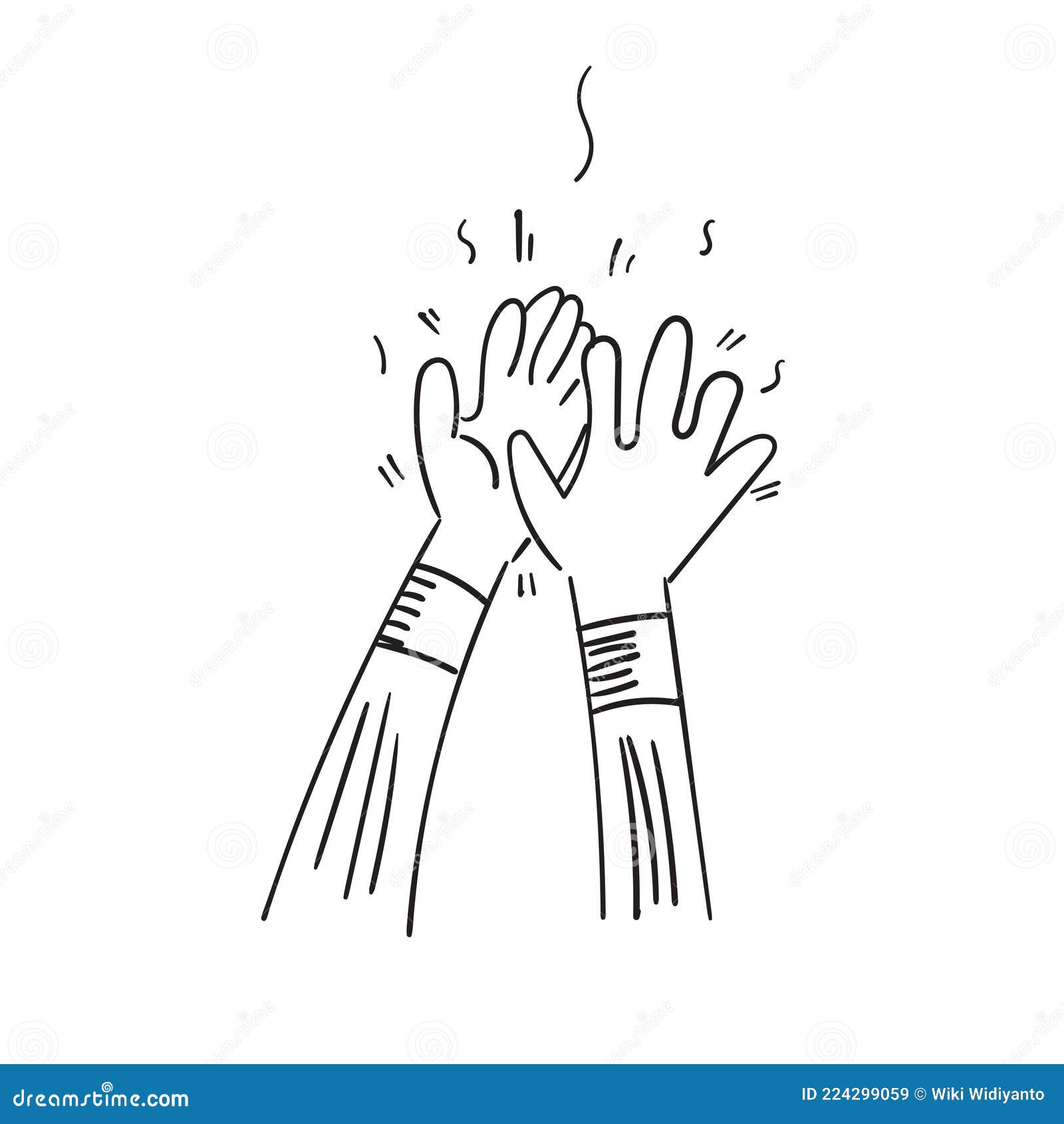 Hand Drawn of Applause, Hands Clapping Ovation Gesture with Doodle ...