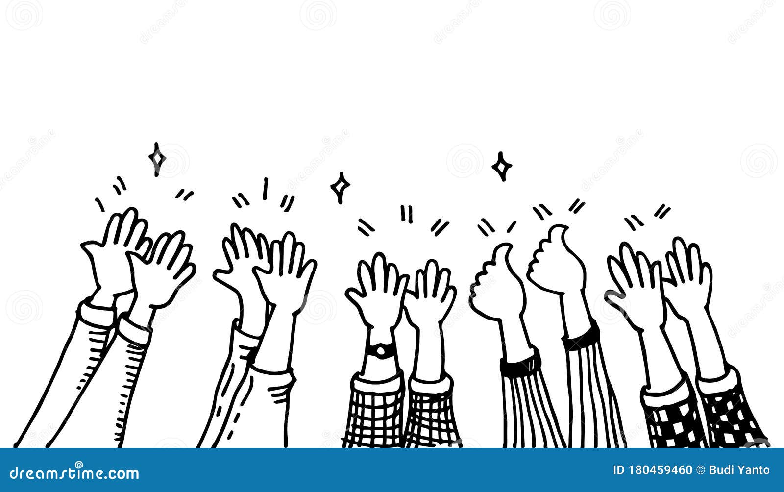 Hand Drawn of Applause and Thumbs Up Gestures Stock Vector ...