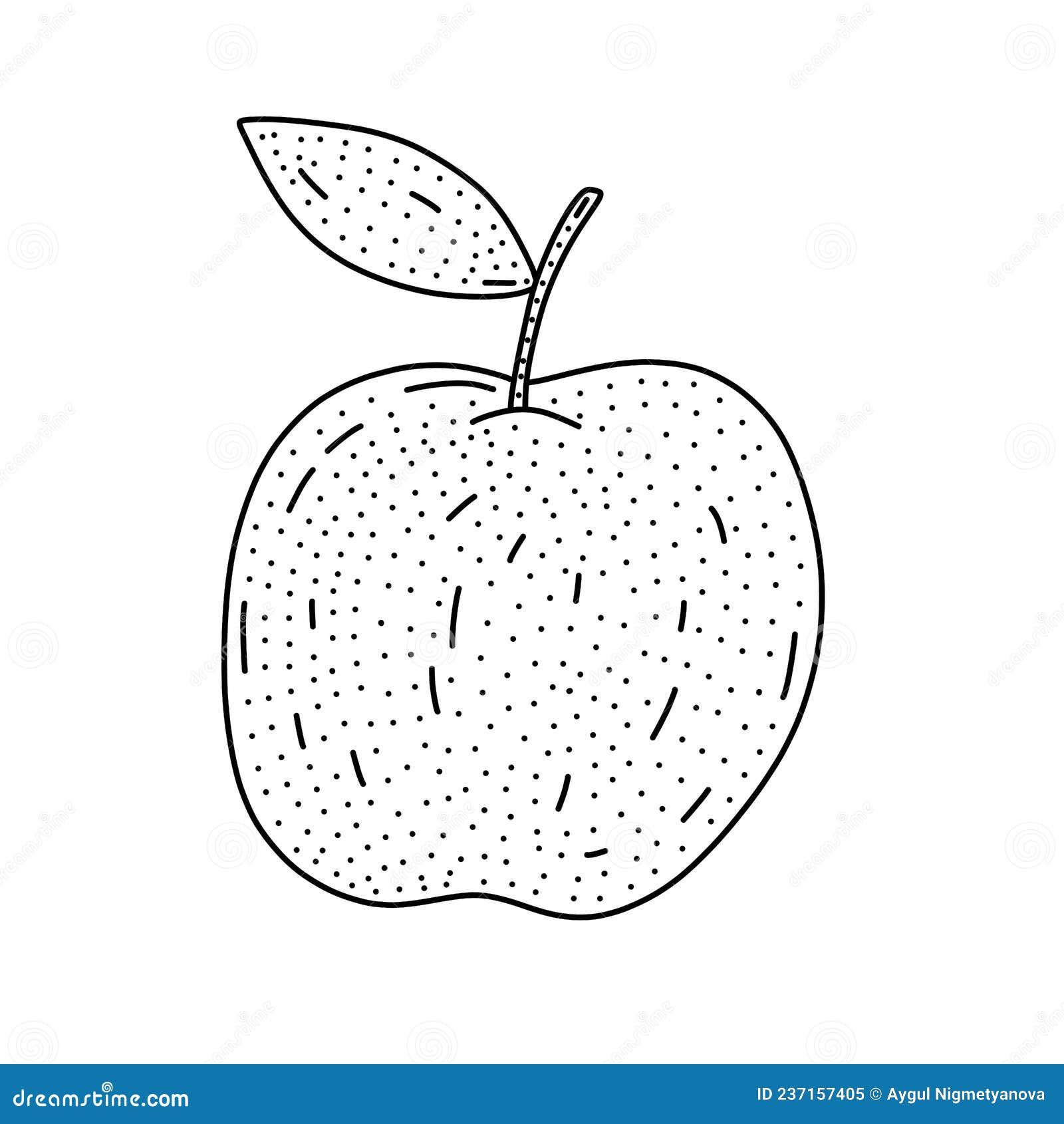 Hand Drawn Apple in Doodle Style. Isolated on White Vector Illustration ...