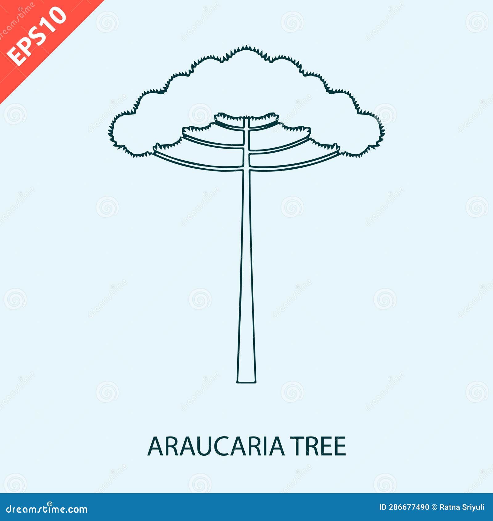 Araucaria Tree Logo Design Vector Flat Isolated Illustration ...