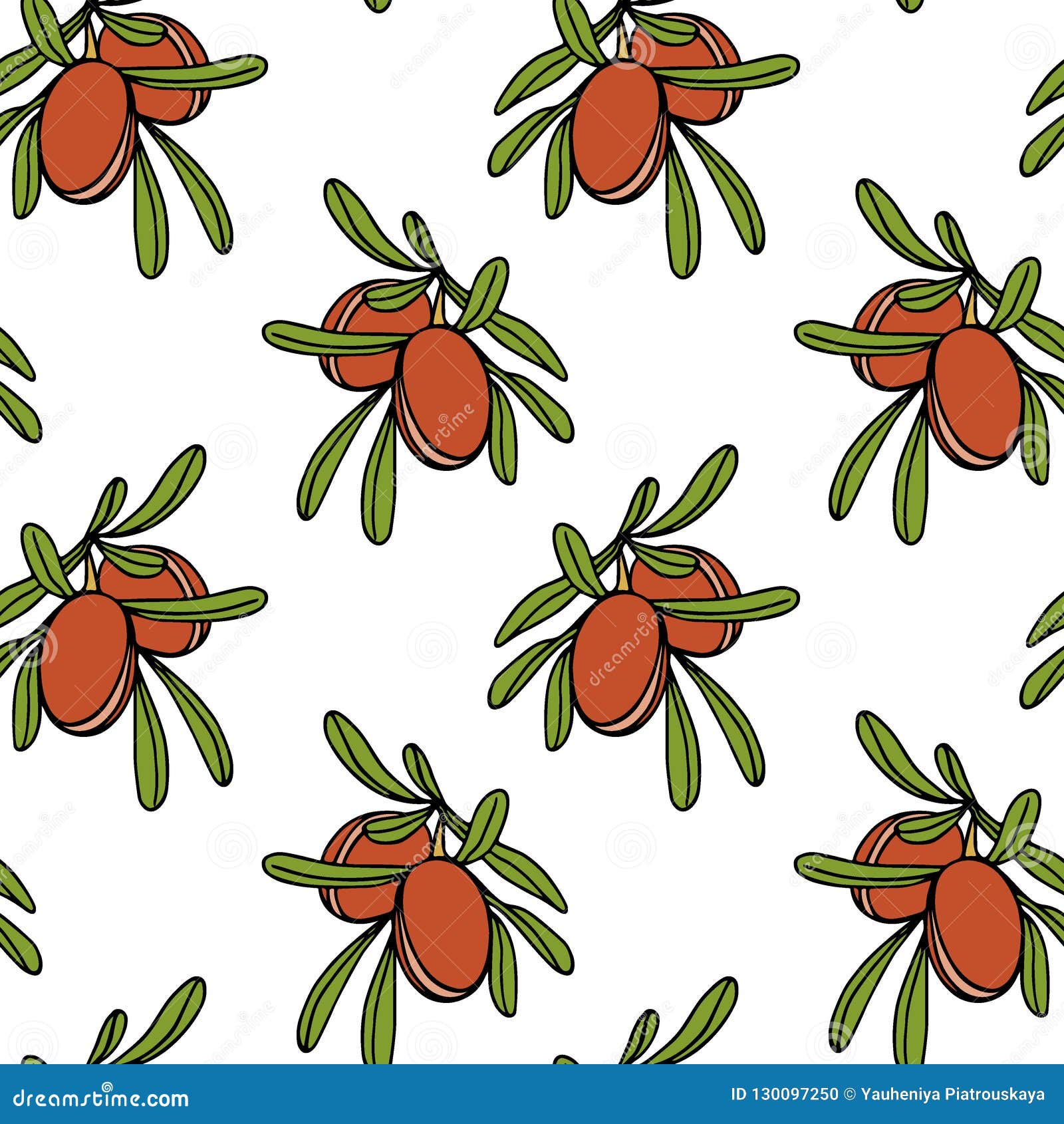 Hand Drawn Argan Tree Pattern Stock Vector - Illustration of backdrop ...