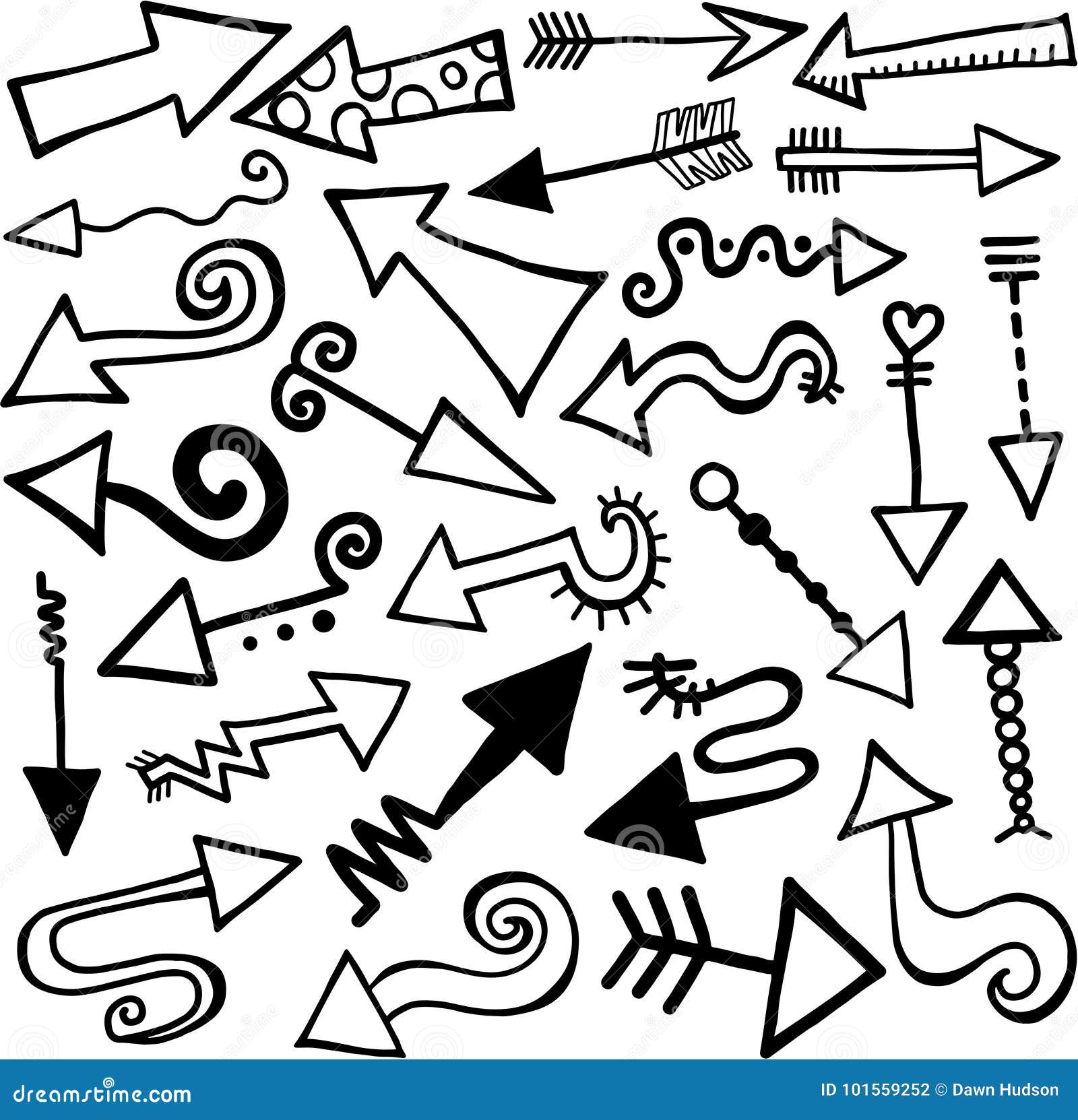 Hand Drawn Arrow Doodles stock illustration. Illustration of arrows ...