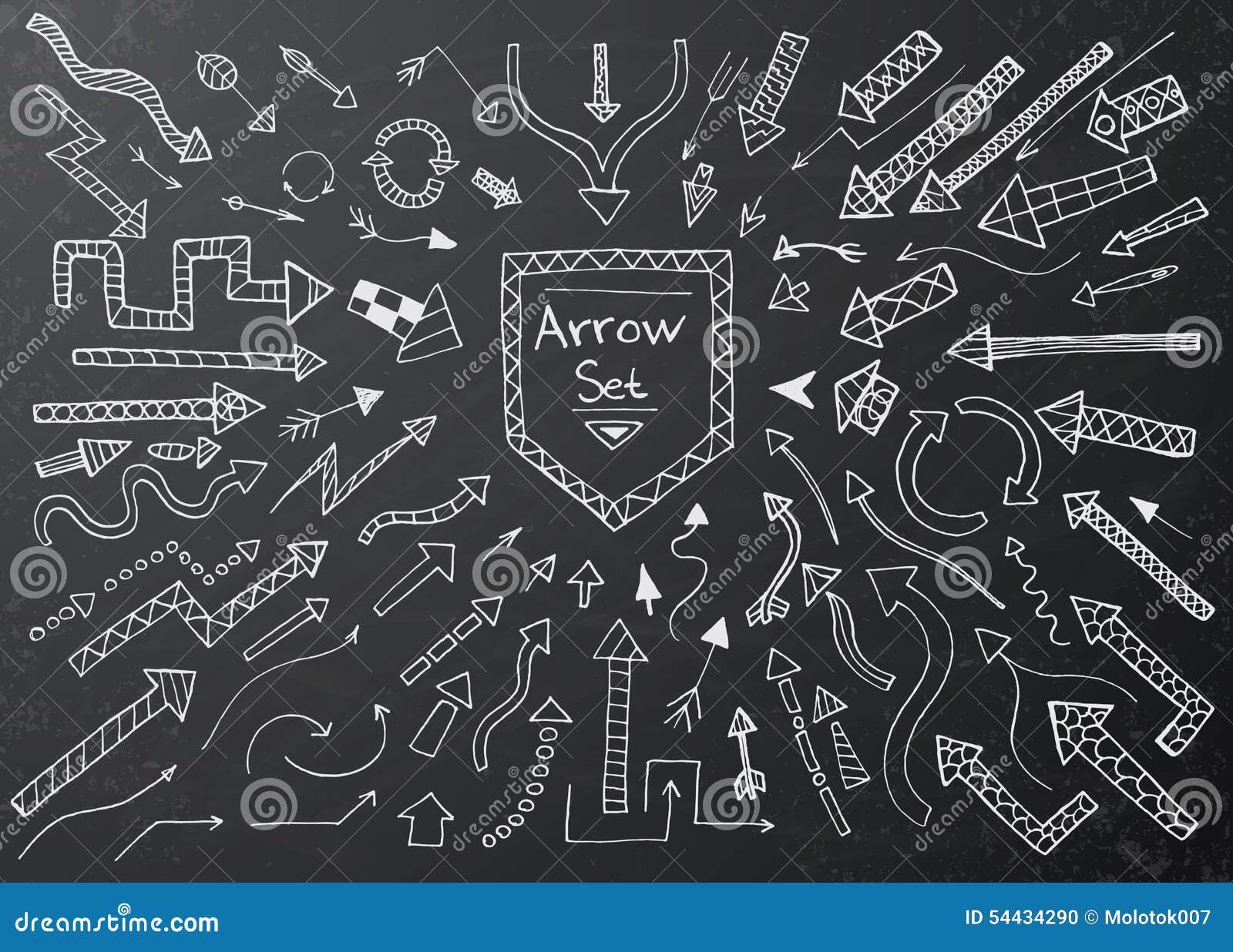 Hand Drawn Arrow Icons Set on Black Chalk Board Stock Vector ...