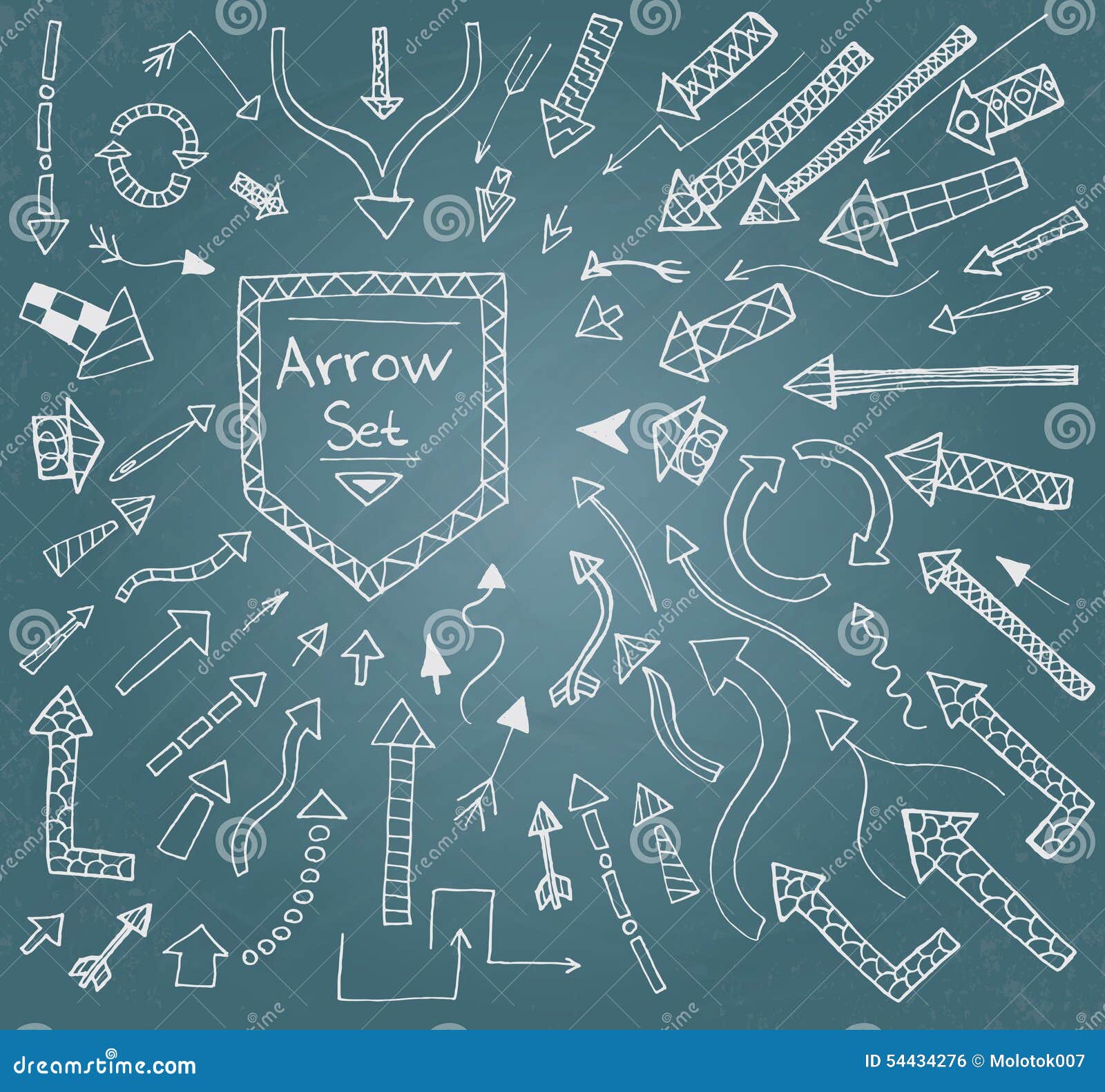 Hand Drawn Arrow Icons Set on Blue Chalk Board Stock Vector ...