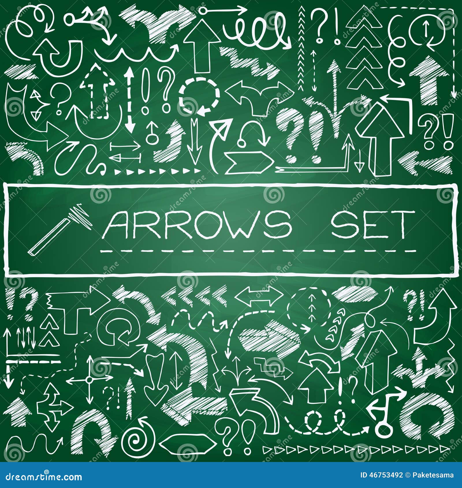 Hand Drawn Arrow Icons Set with Question and Stock Vector ...