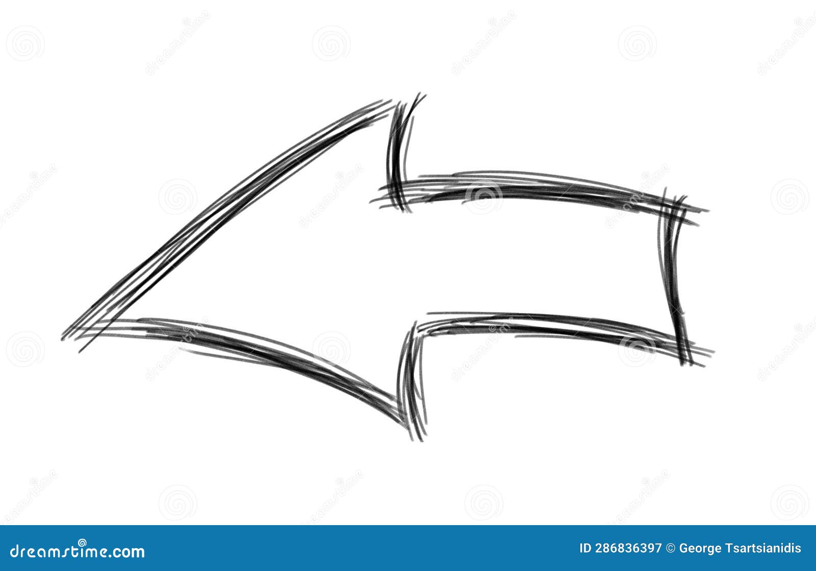 Hand Drawn Arrow Isolated on White Transparent Background Stock ...