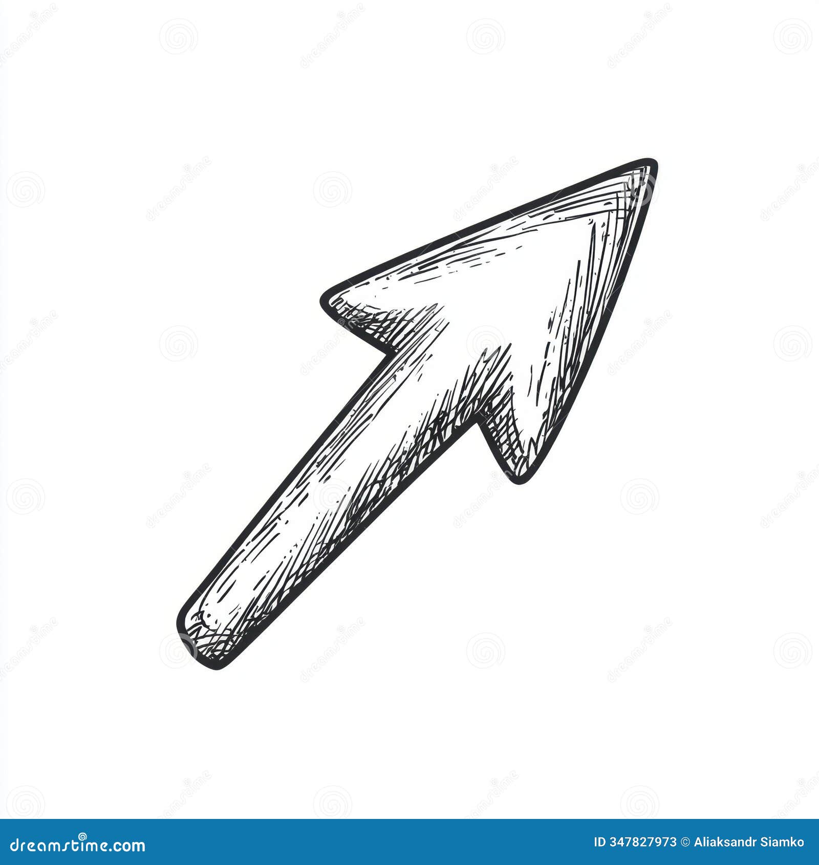 Hand-drawn Arrow Pointing Upwards on a White Background Stock ...