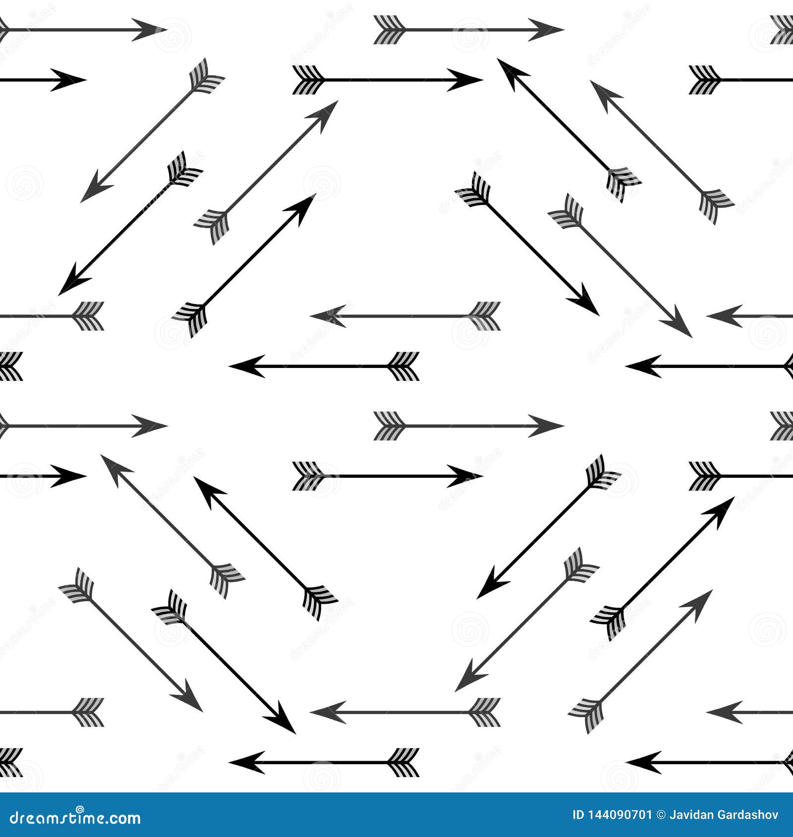 Hand Drawn Arrow Seamless Pattern. Vector Illustration Stock ...