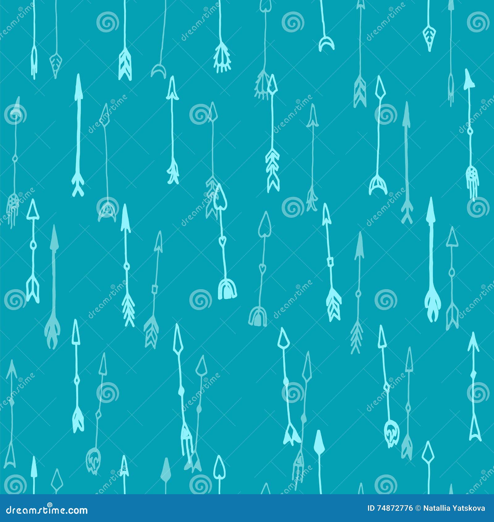 Hand Drawn Arrow Seamless Pattern Stock Vector - Illustration of ...