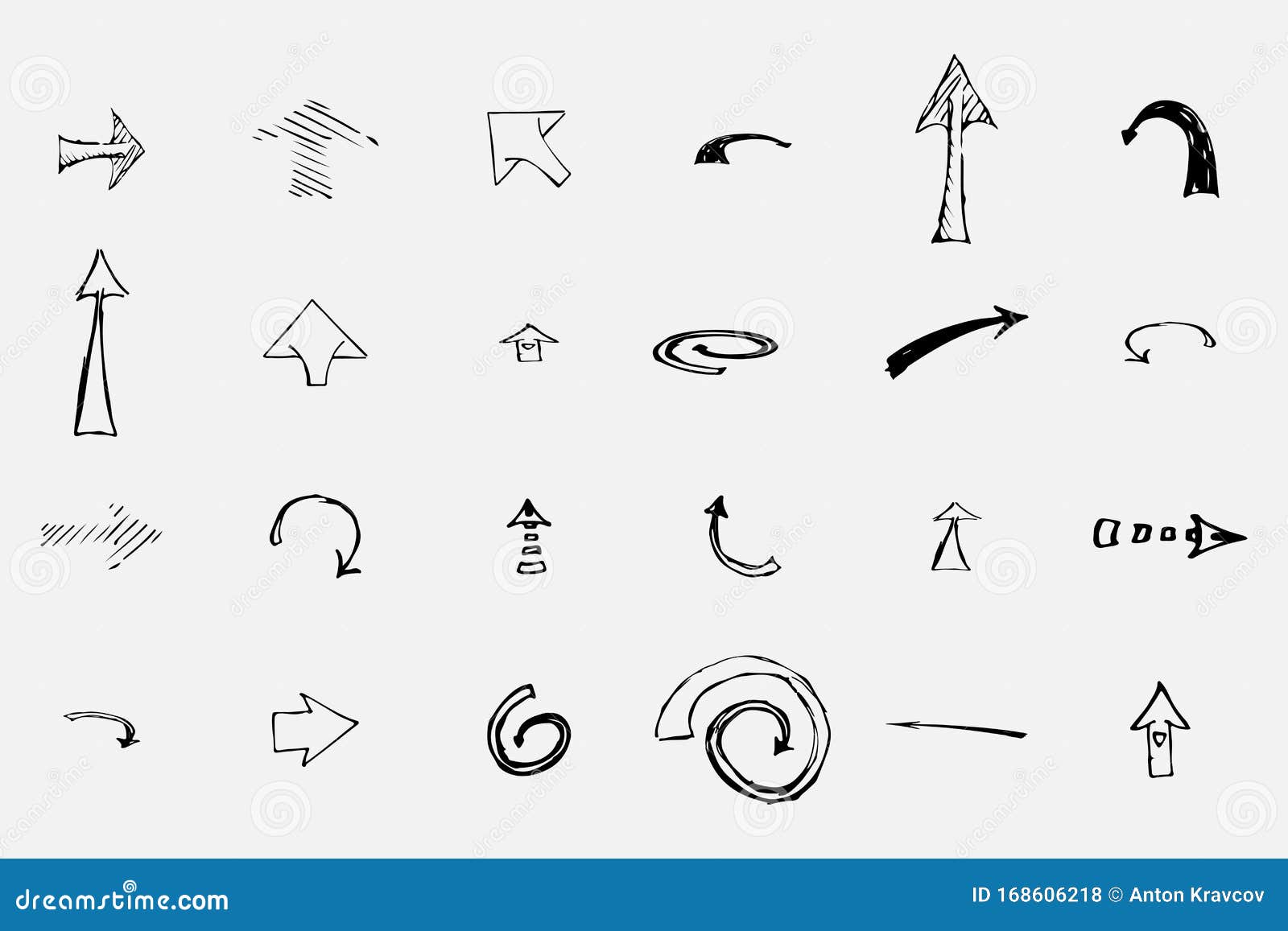 Hand Drawn Arrow. Single Arrow Pointing Forward Stock Illustration ...