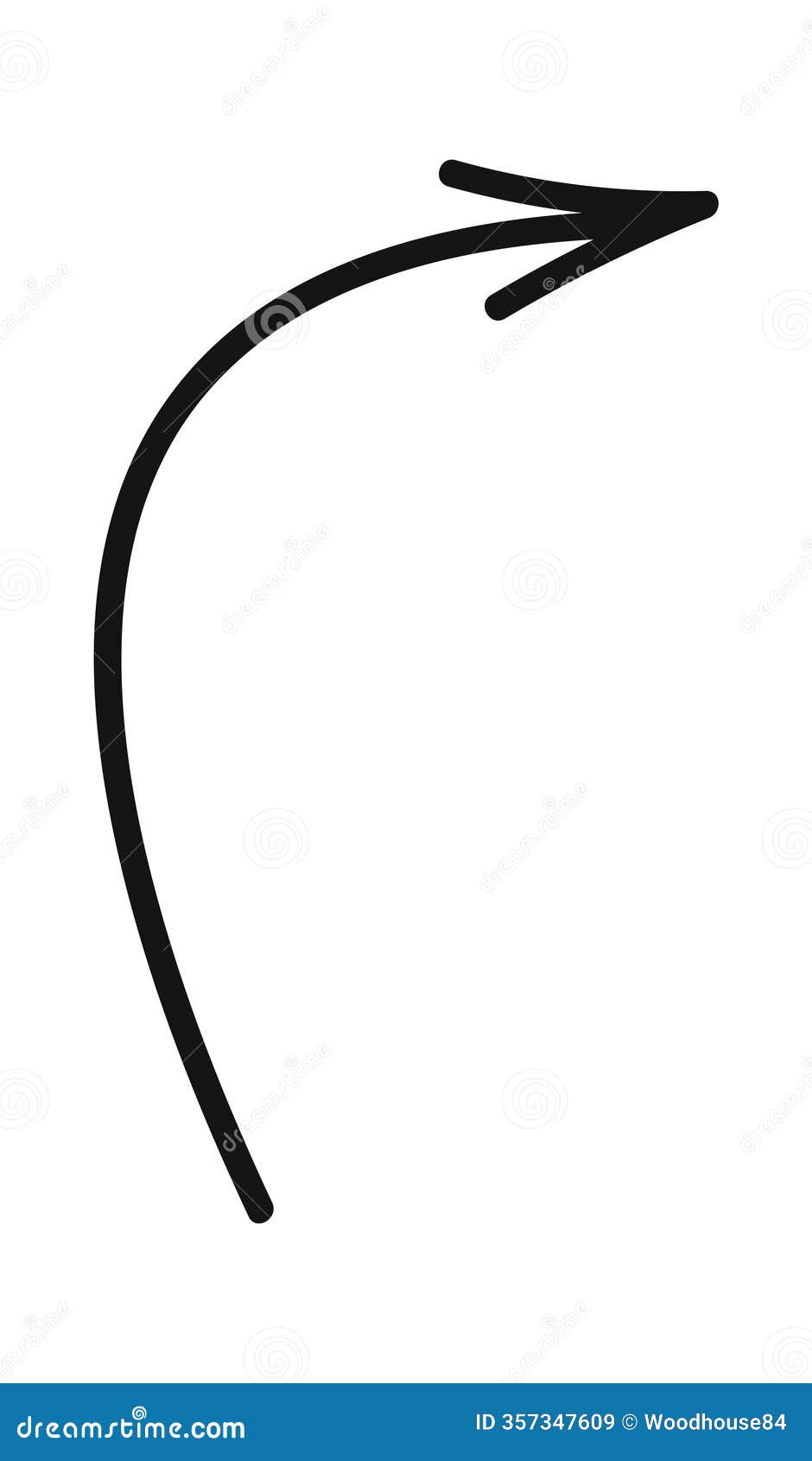 Arrow. Sketch. Black Arrow Twists Like Serpentine Directed To The Right ...