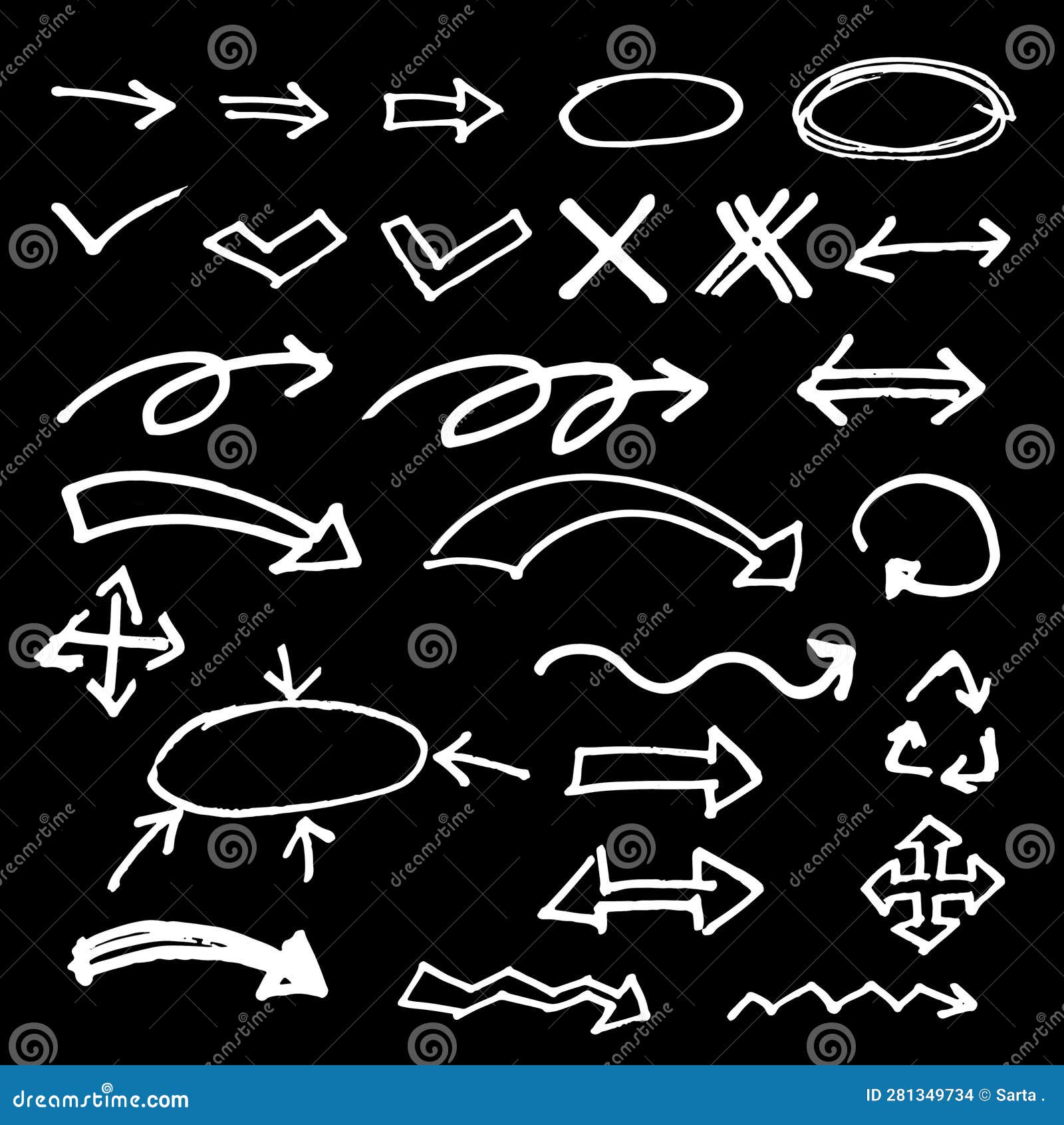 Hand Drawn Arrow Vector Bundle Set Stock Vector - Illustration of ...