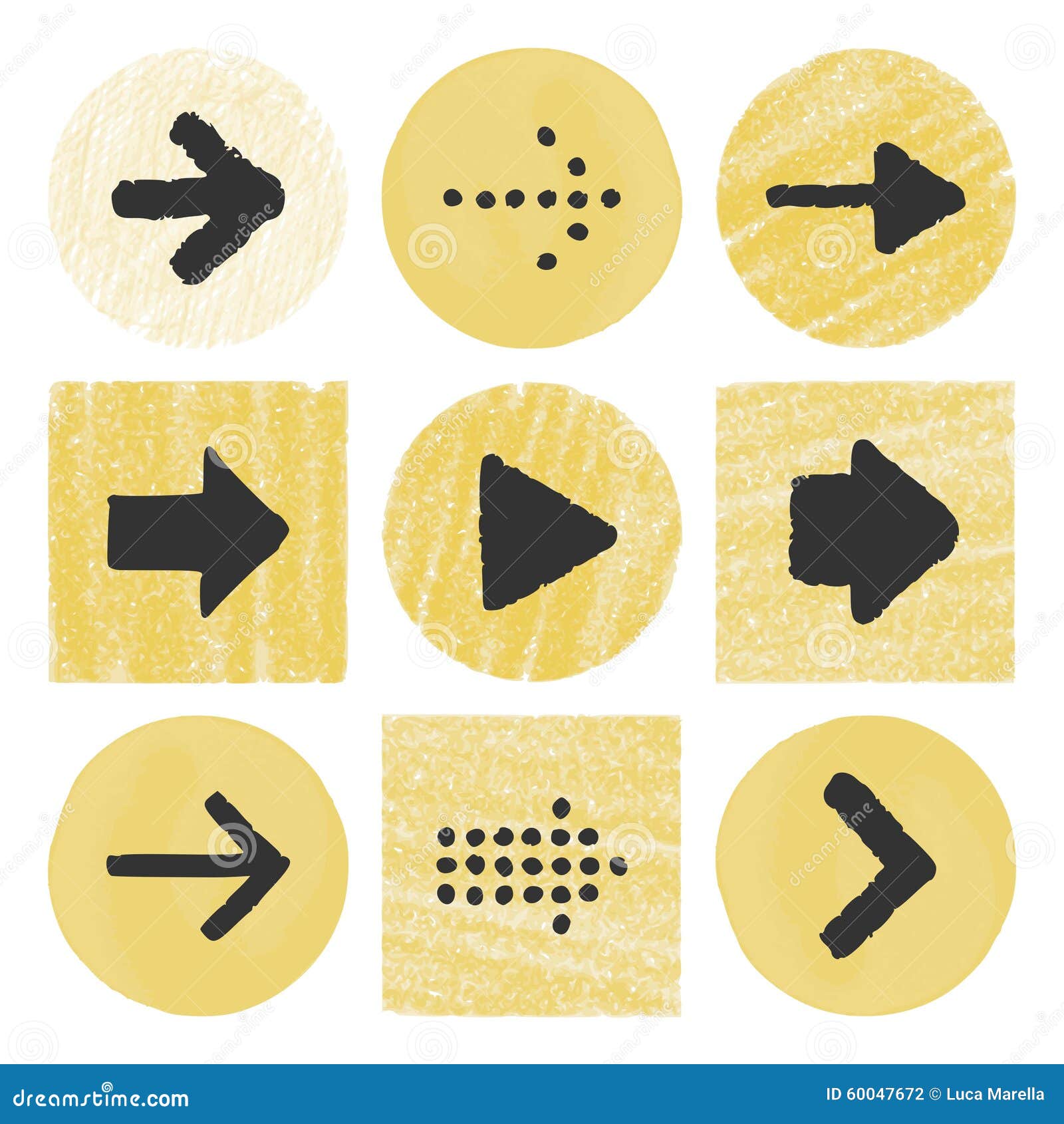 Hand drawn arrows buttons stock vector. Illustration of design - 60047672