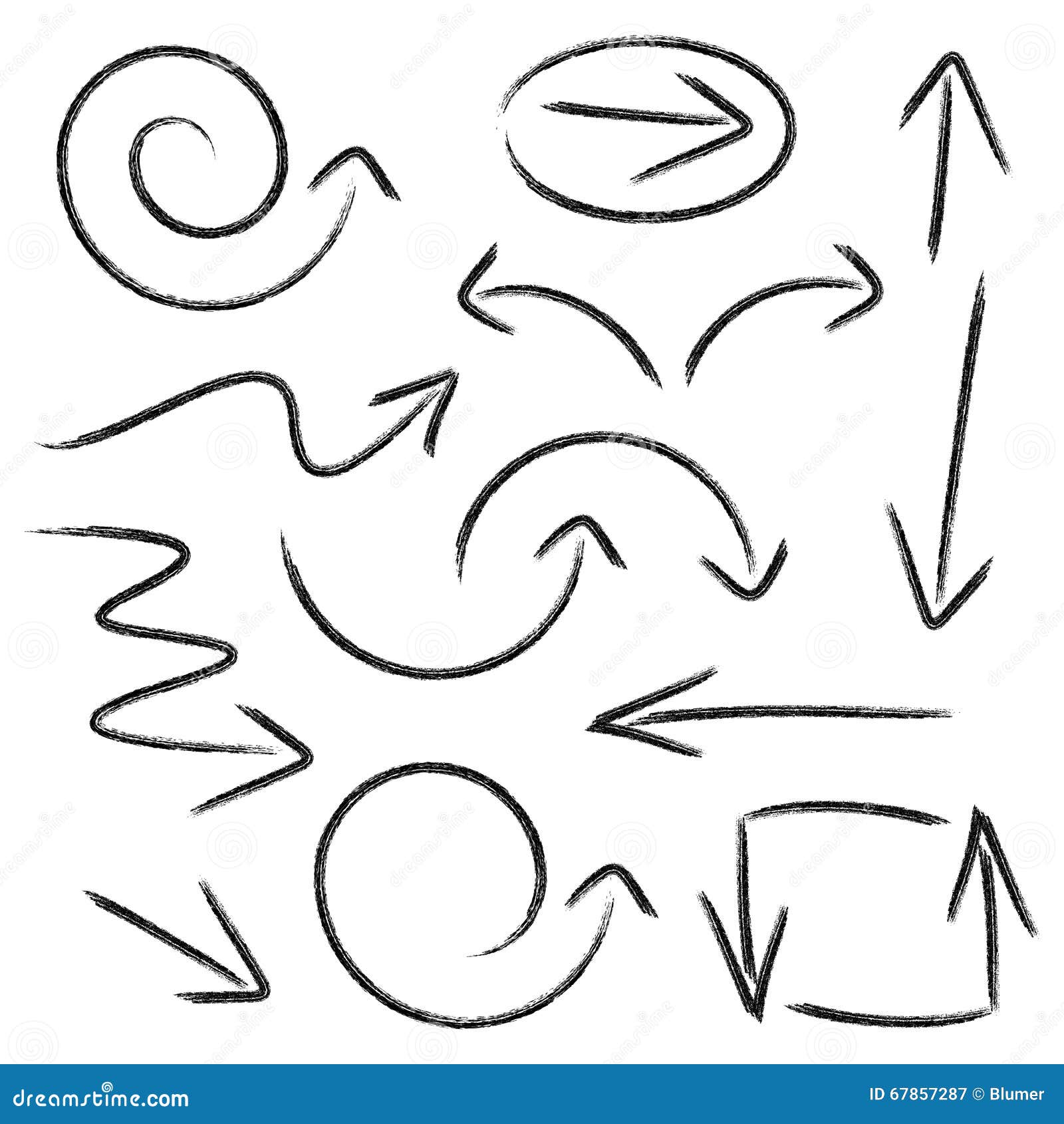 Arrows Collection. Big Set Of Arrows Vector Icons, Isolated On White ...