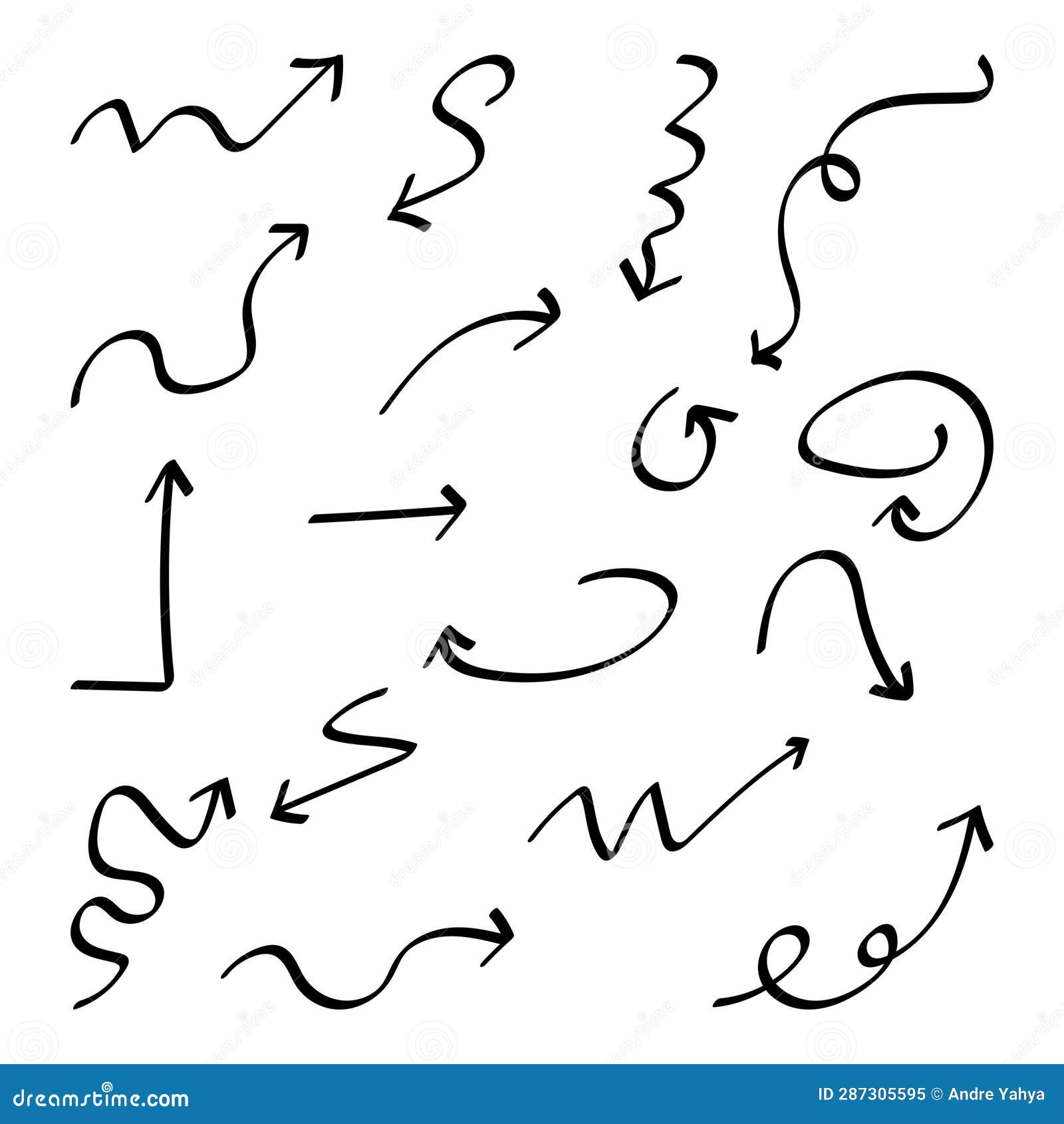 Hand Drawn Arrows Collection Set. Stock Illustration - Illustration of ...