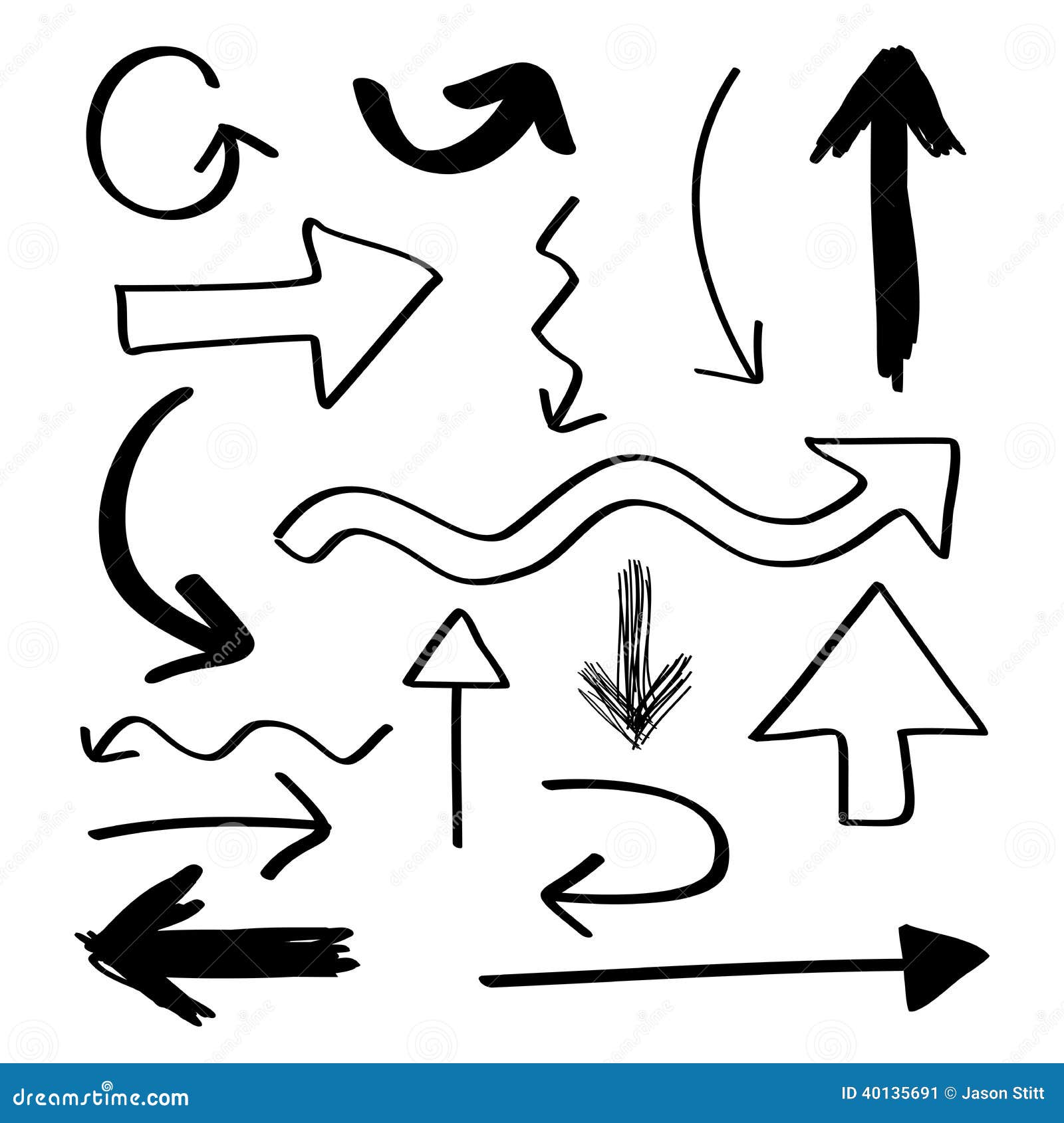 Hand Drawn Arrows stock vector. Illustration of mark - 40135691