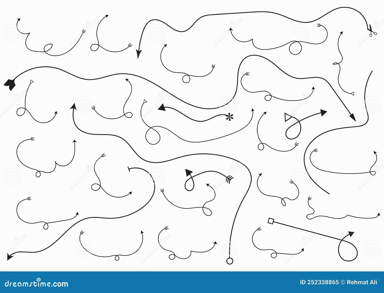 Hand Drawn Arrows Collection Vector Art Stock Illustration ...