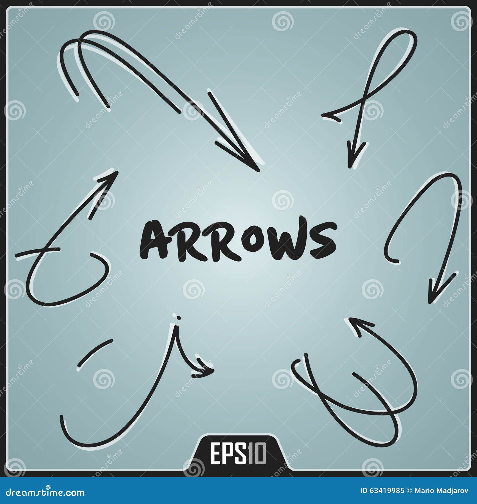 Hand Drawn Arrows Design. Vector Elements. Digital Isolated Creative ...