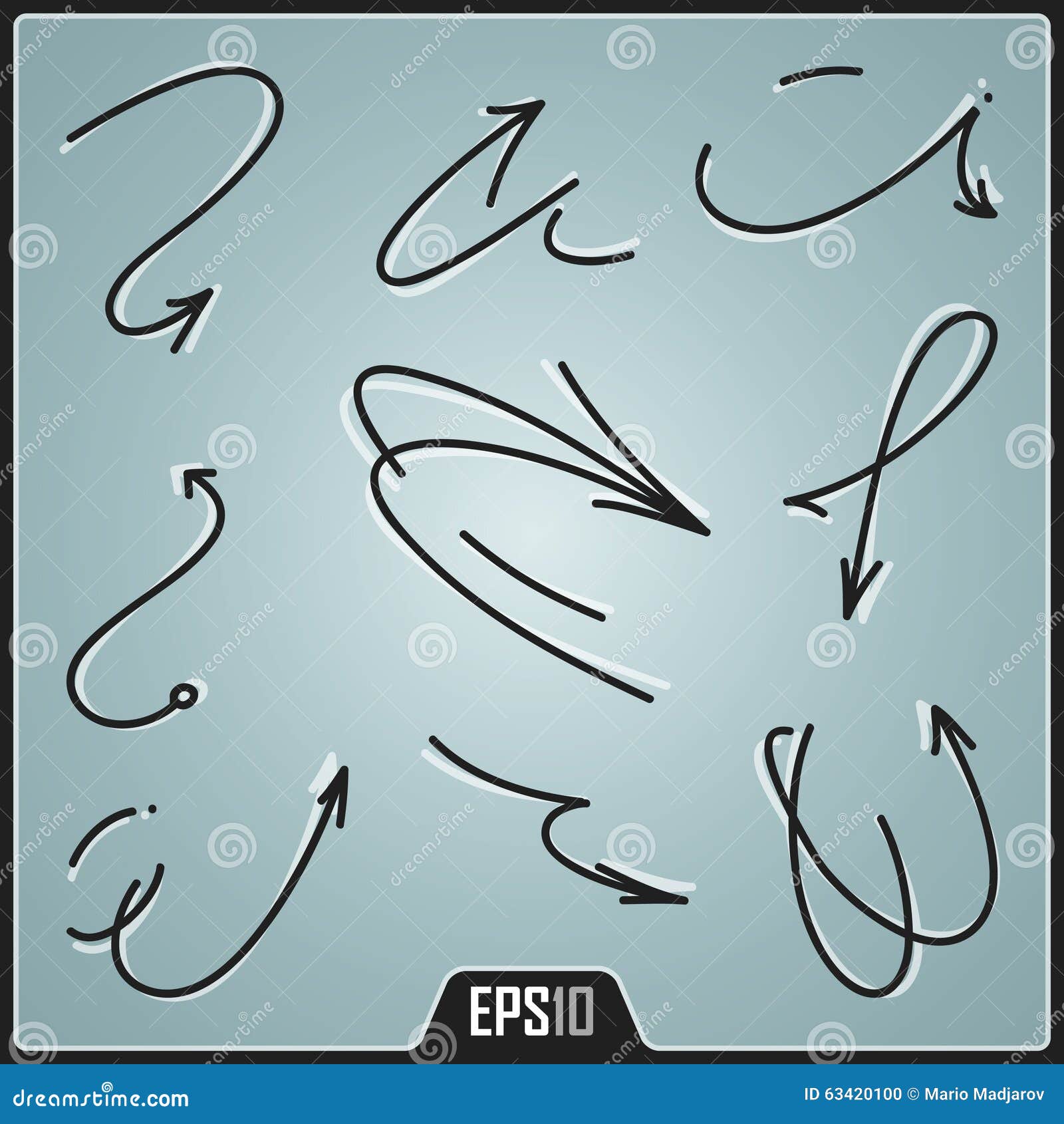 Hand Drawn Arrows Design. Vector Elements. Digital Isolated Creative ...