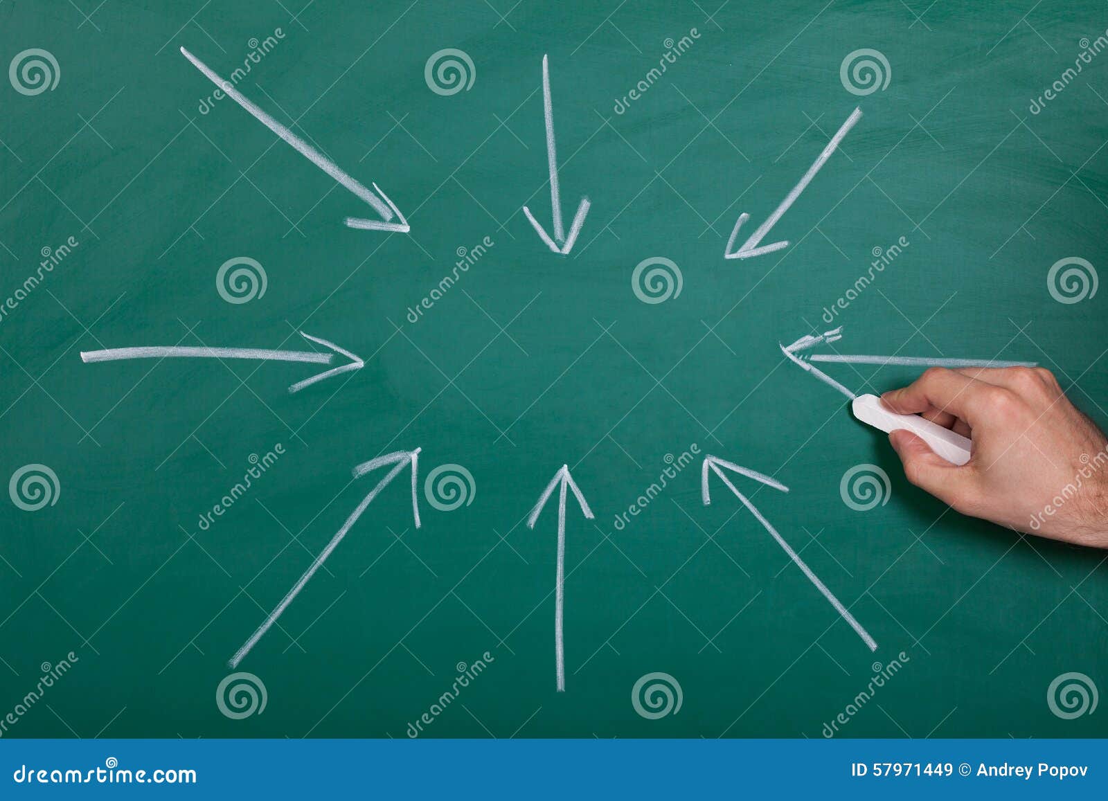 Hand Drawn Arrows Gathering Stock Image - Image of business, blackboard ...