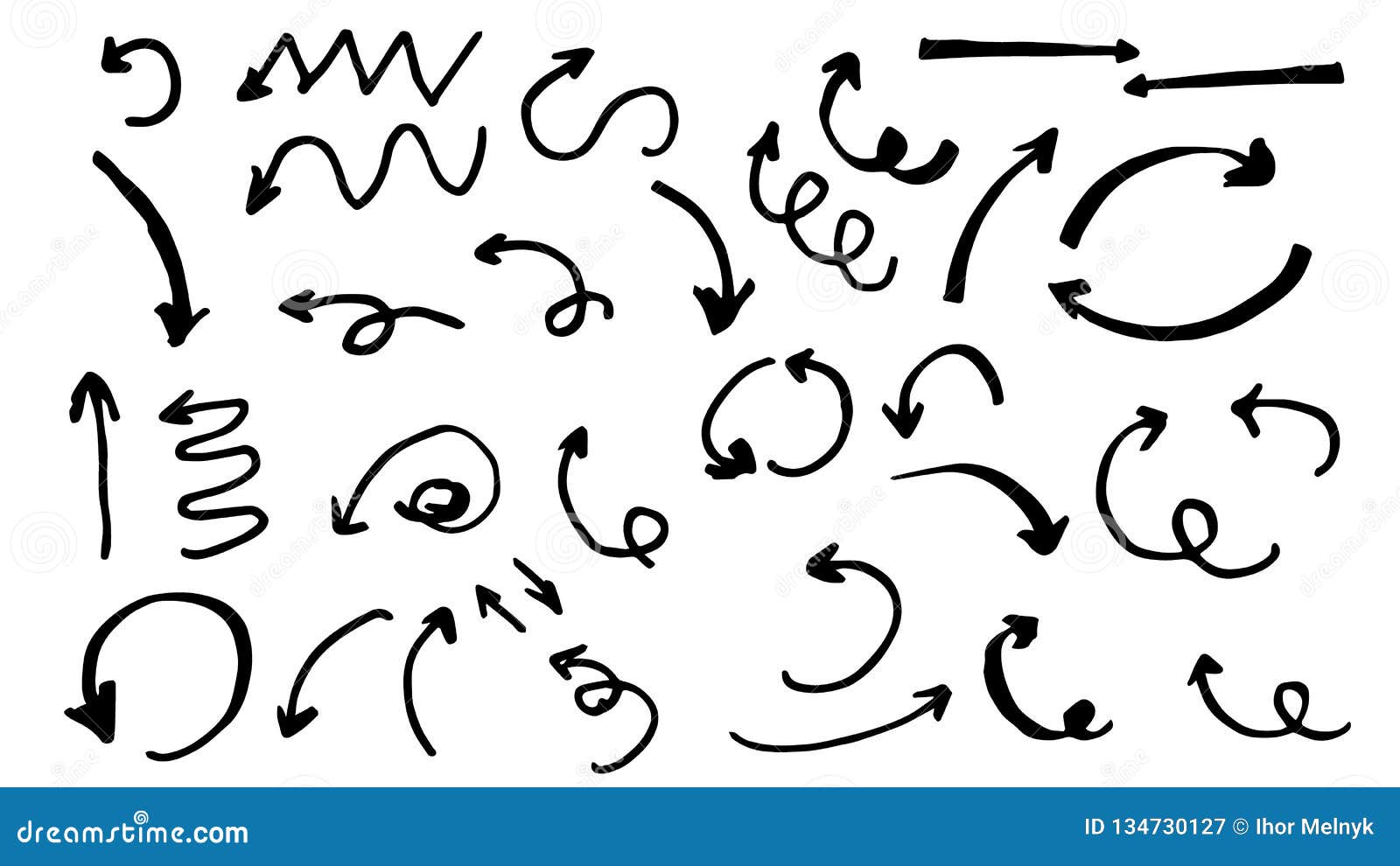 Hand-drawn Arrows Cartoon Vector | CartoonDealer.com #134730127