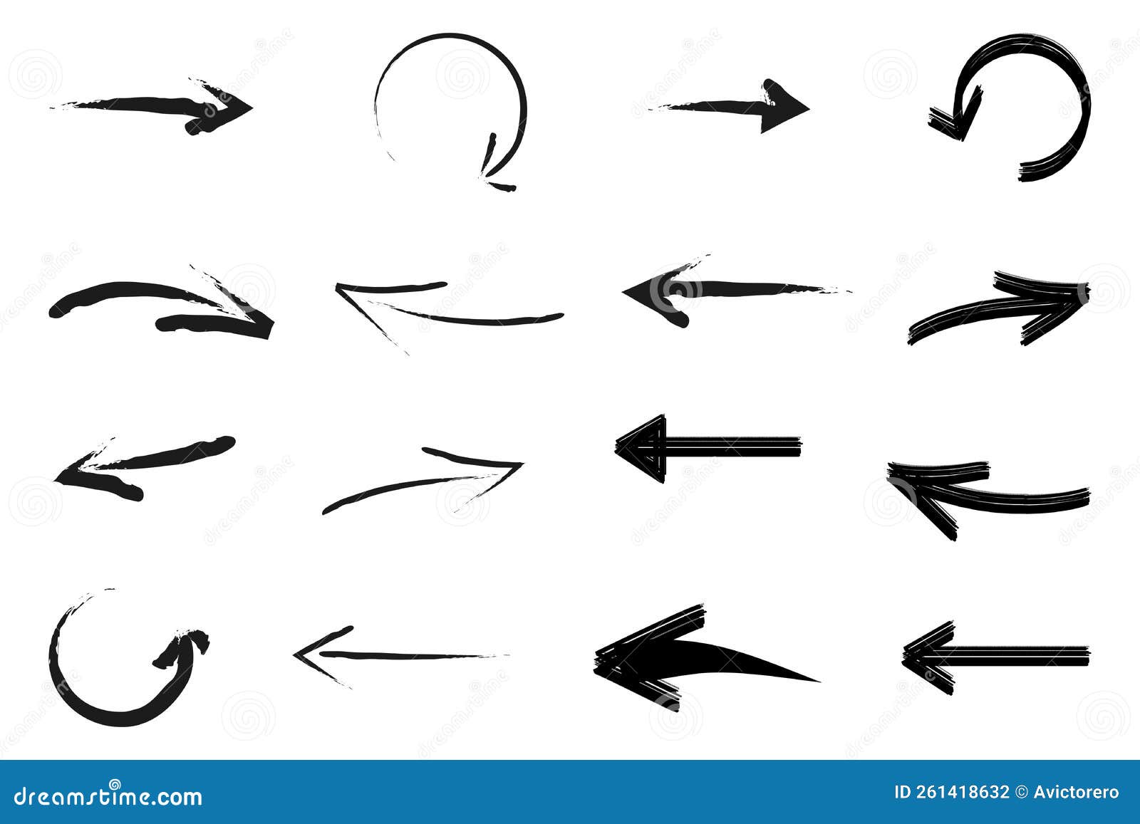 Hand drawn arrows icon set stock vector. Illustration of drawn - 261418632 Hand drawn arrows icon set stock vector. Illustration of drawn - 261418632
