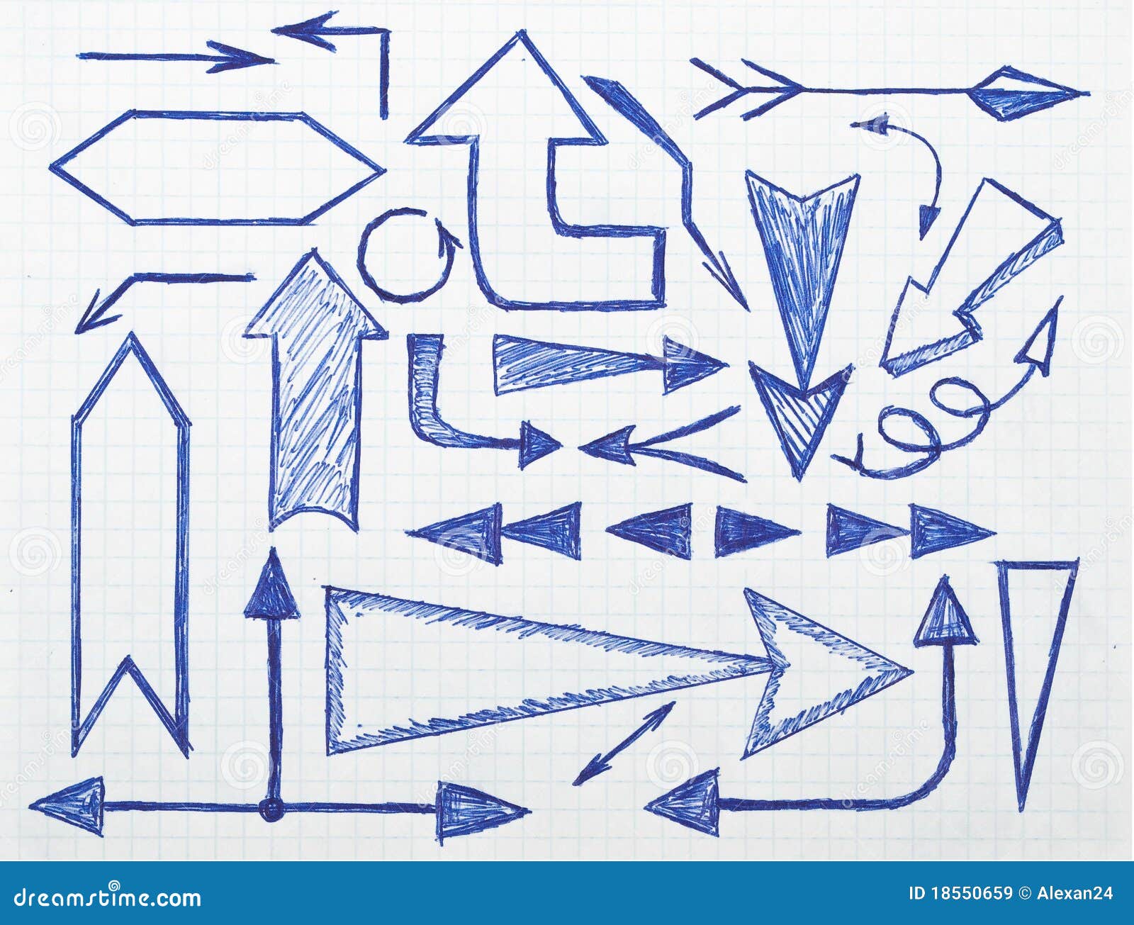 Hand drawn arrows set stock image. Image of signs, drawing - 18550659