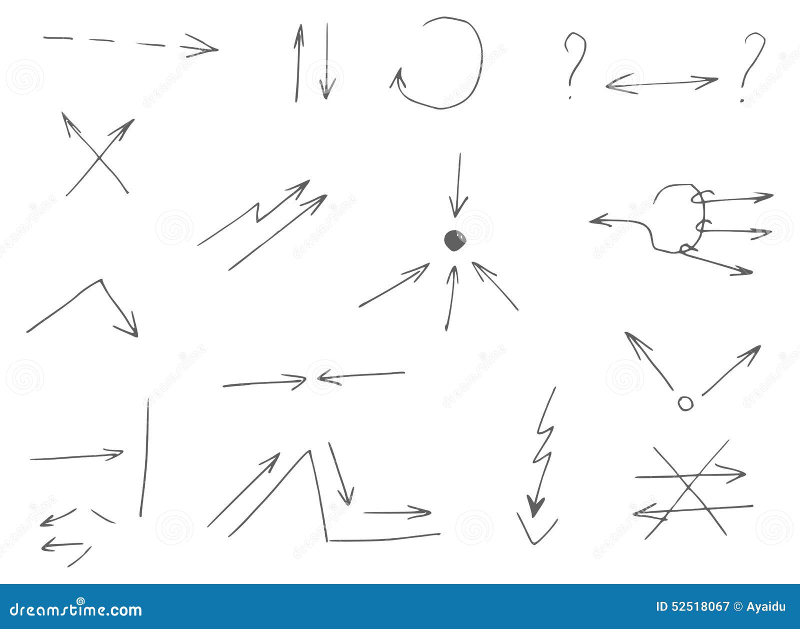 15 Hand-drawn Arrows.Vector Illustration Stock Vector - Illustration of ...