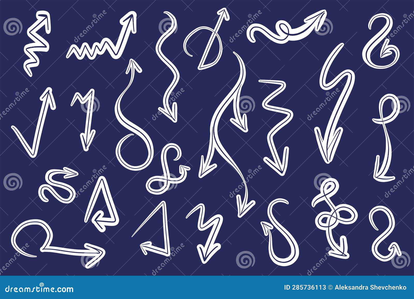 Hand-drawn Arrows. Sketch Arrow Design for Business and Education Stock ...
