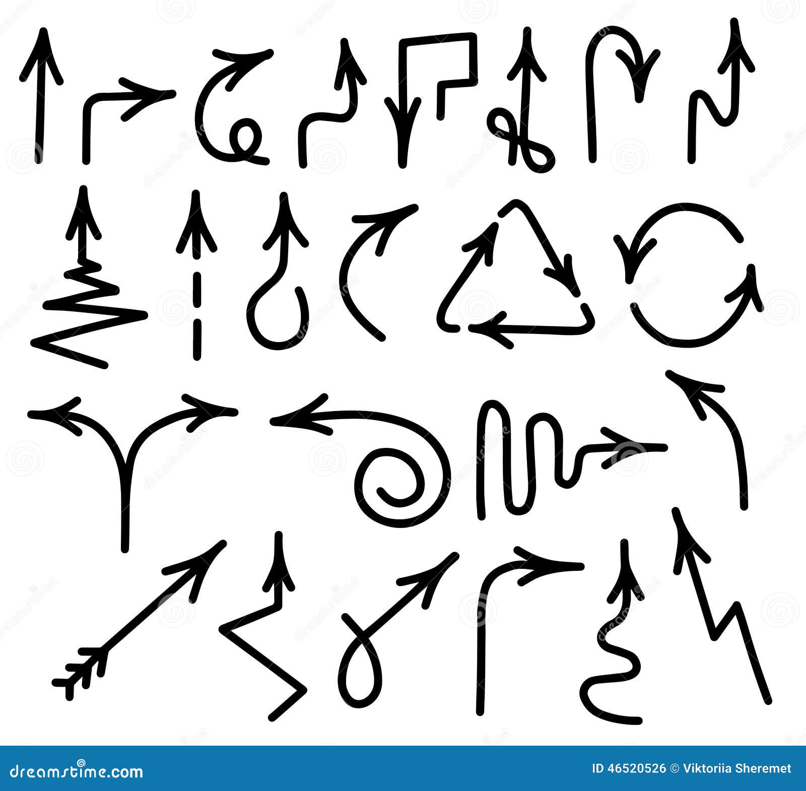 Arrows. Marker Drawing Series In Vector Format. Color Can Be Changed By ...