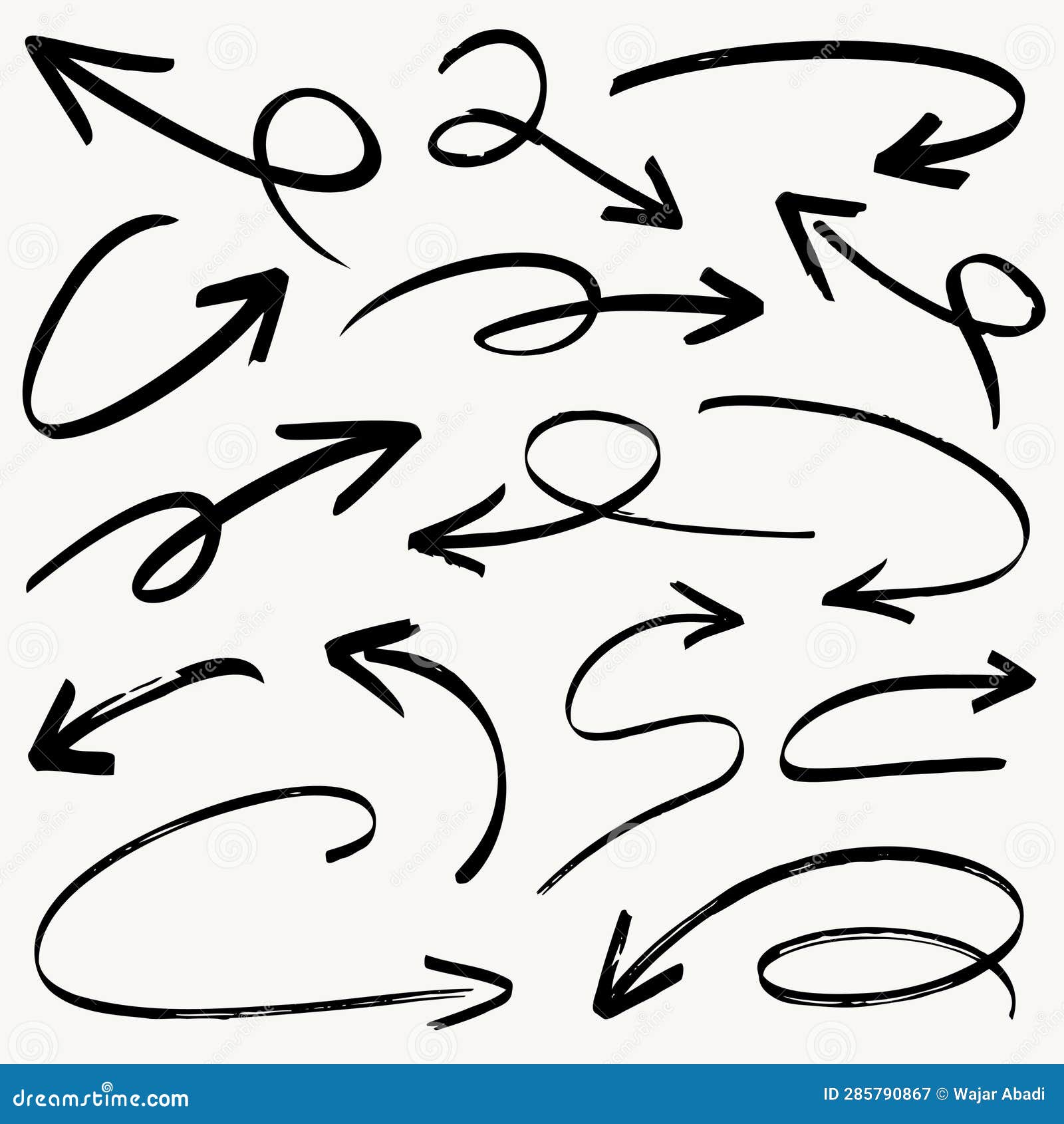 Hand Drawn Arrows Vector Set Design for Business Plan, Education and ...