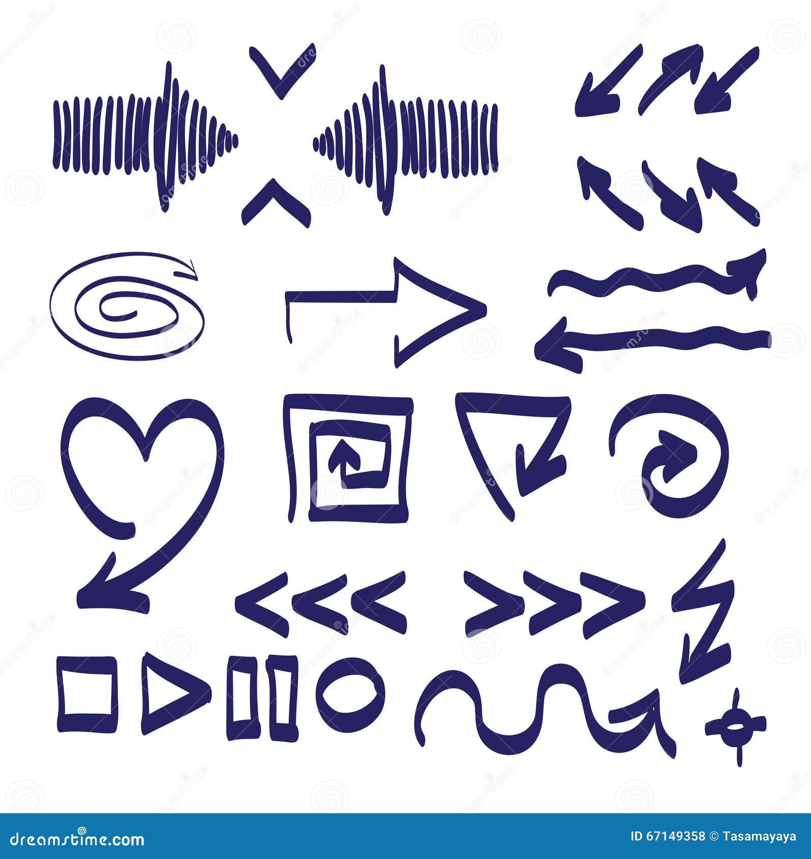 Hand Drawn Arrows Vector Set Illustration Stock Vector - Illustration ...