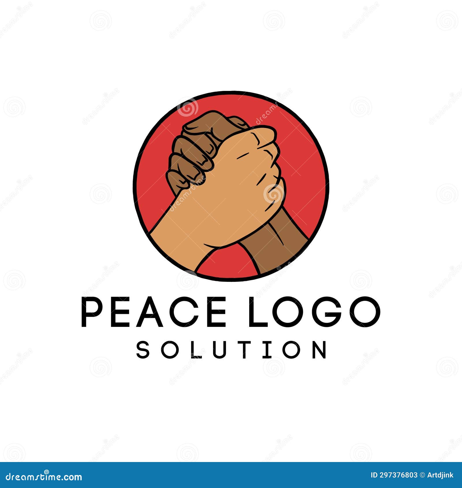 Hand Drawn Art of Peace Logo Vector Design Illustration Emblem Stock ...