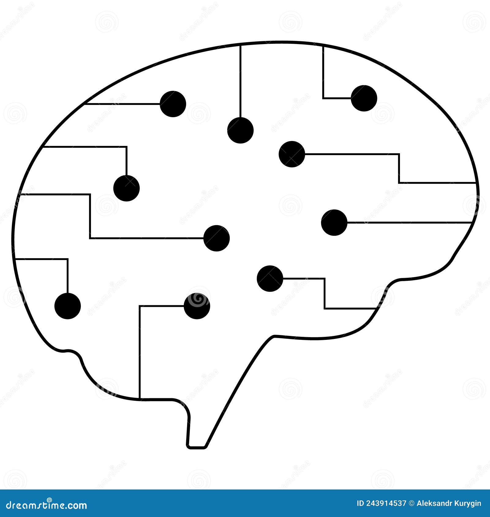 Brain Electronic Logo Vector Illustration | CartoonDealer.com #84135434