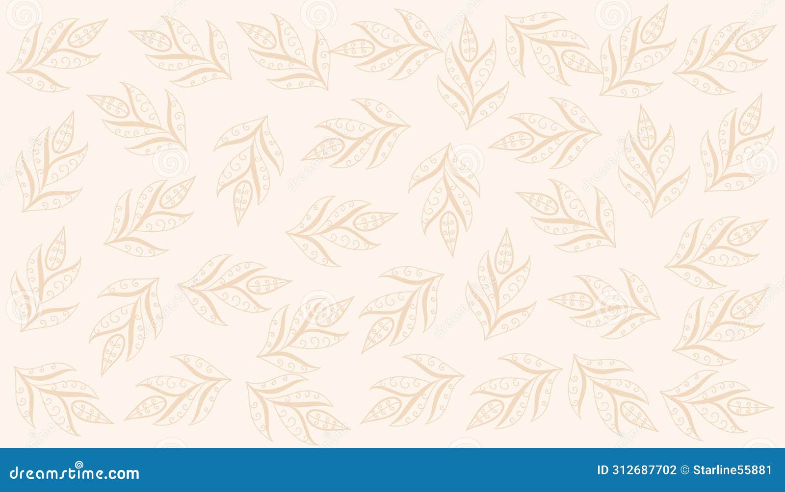 Hand Drawn Artistic Leaves Pattern Soft Backdrop for Decor Stock Vector ...