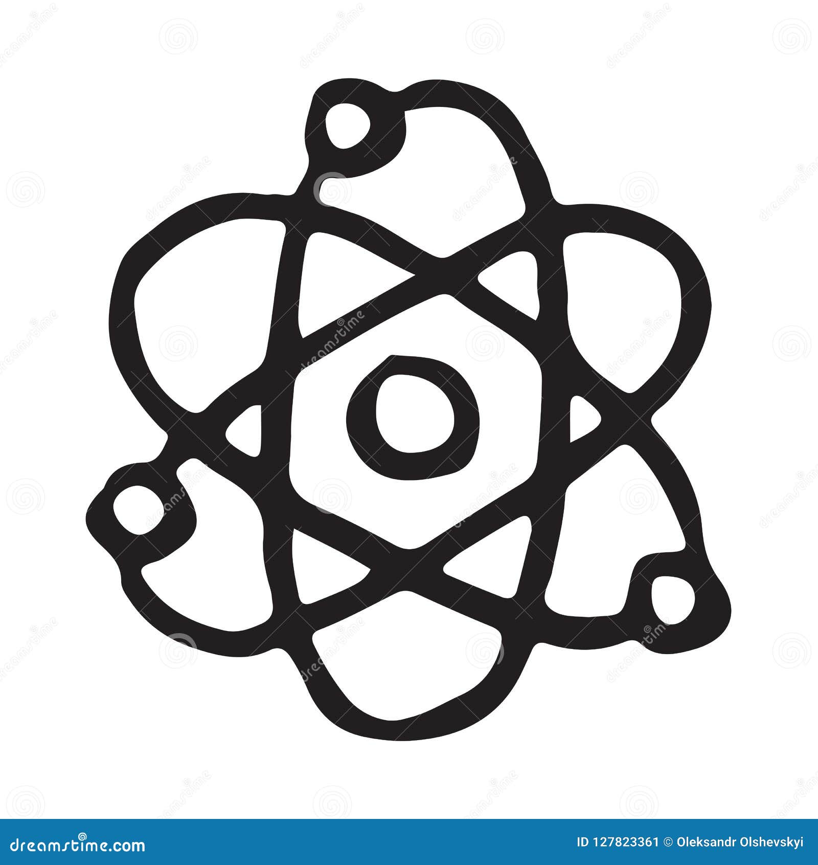Hand Drawn Atom Doodle Icon Stock Vector - Illustration of model ...
