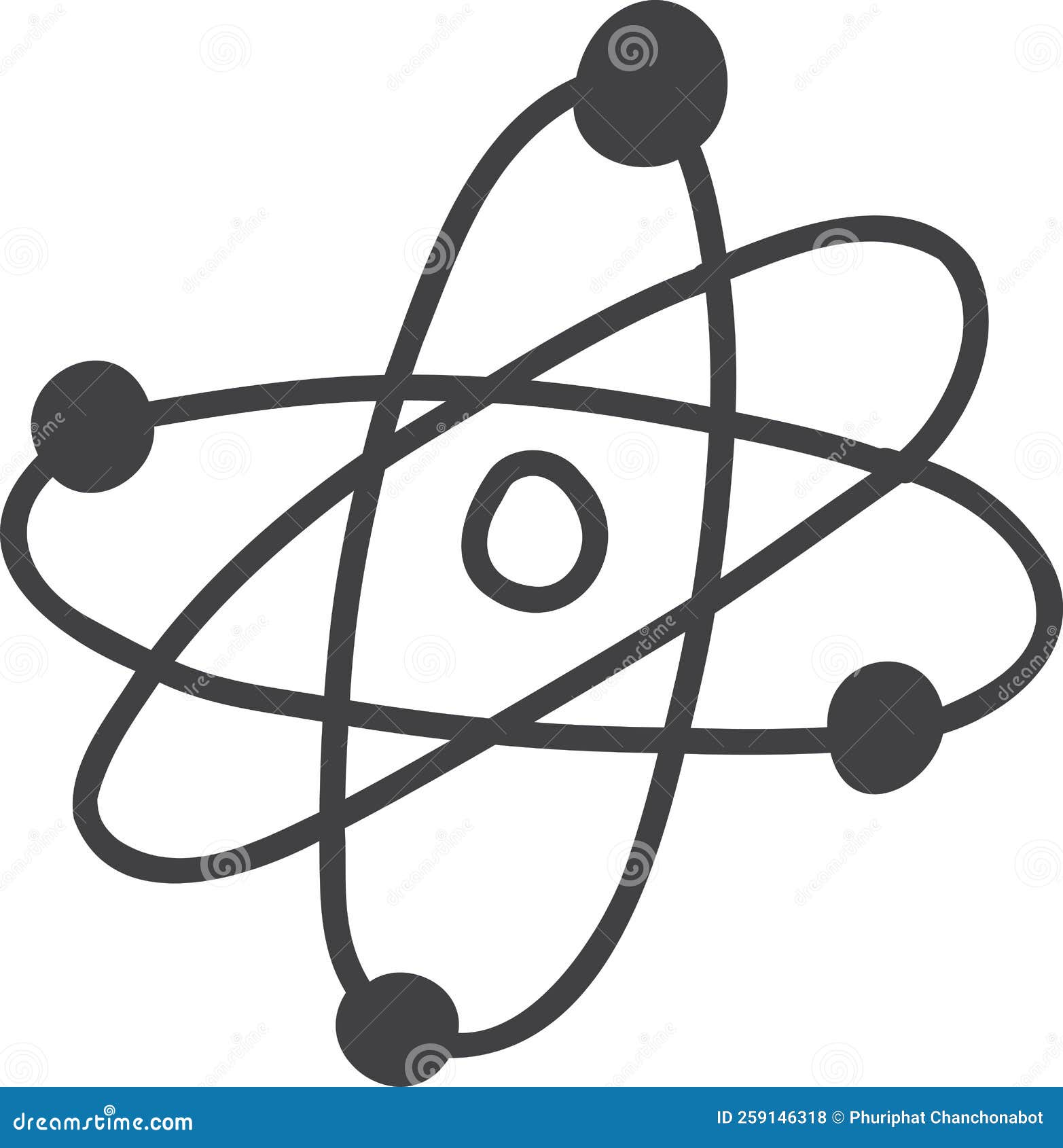 Hand Drawn Atom Illustration Stock Vector - Illustration of chemical ...