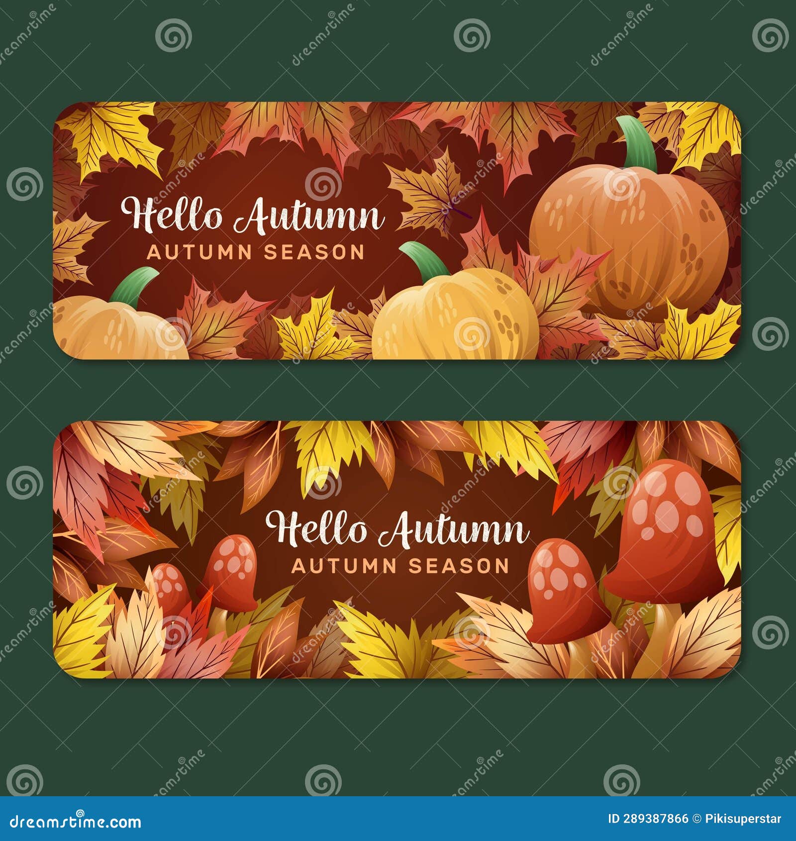 Hand Drawn Autumn Banners Template Vector Design Stock Illustration ...