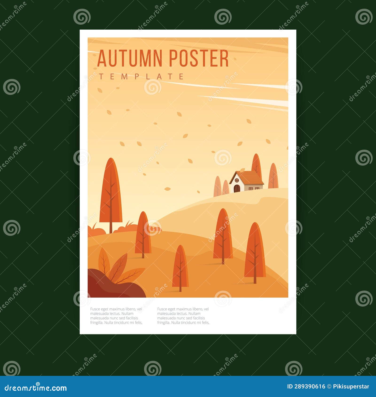 Hand Drawn Autumn Poster Template Vector Design Stock Vector ...