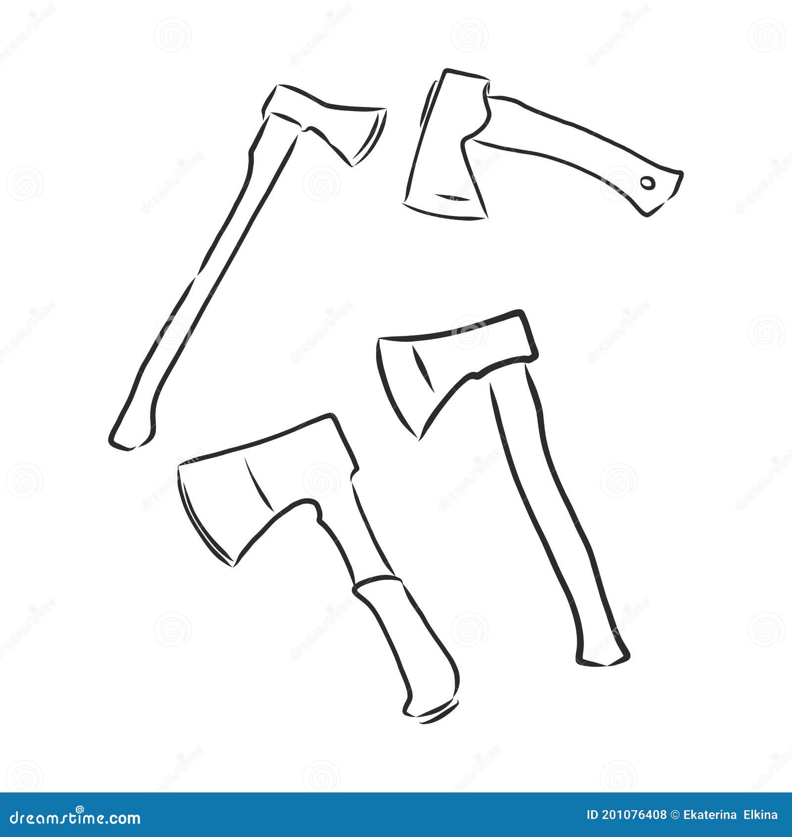 Hand Drawn Axe Sketch Symbol. Vector Hatchet Element in Trendy Style ...