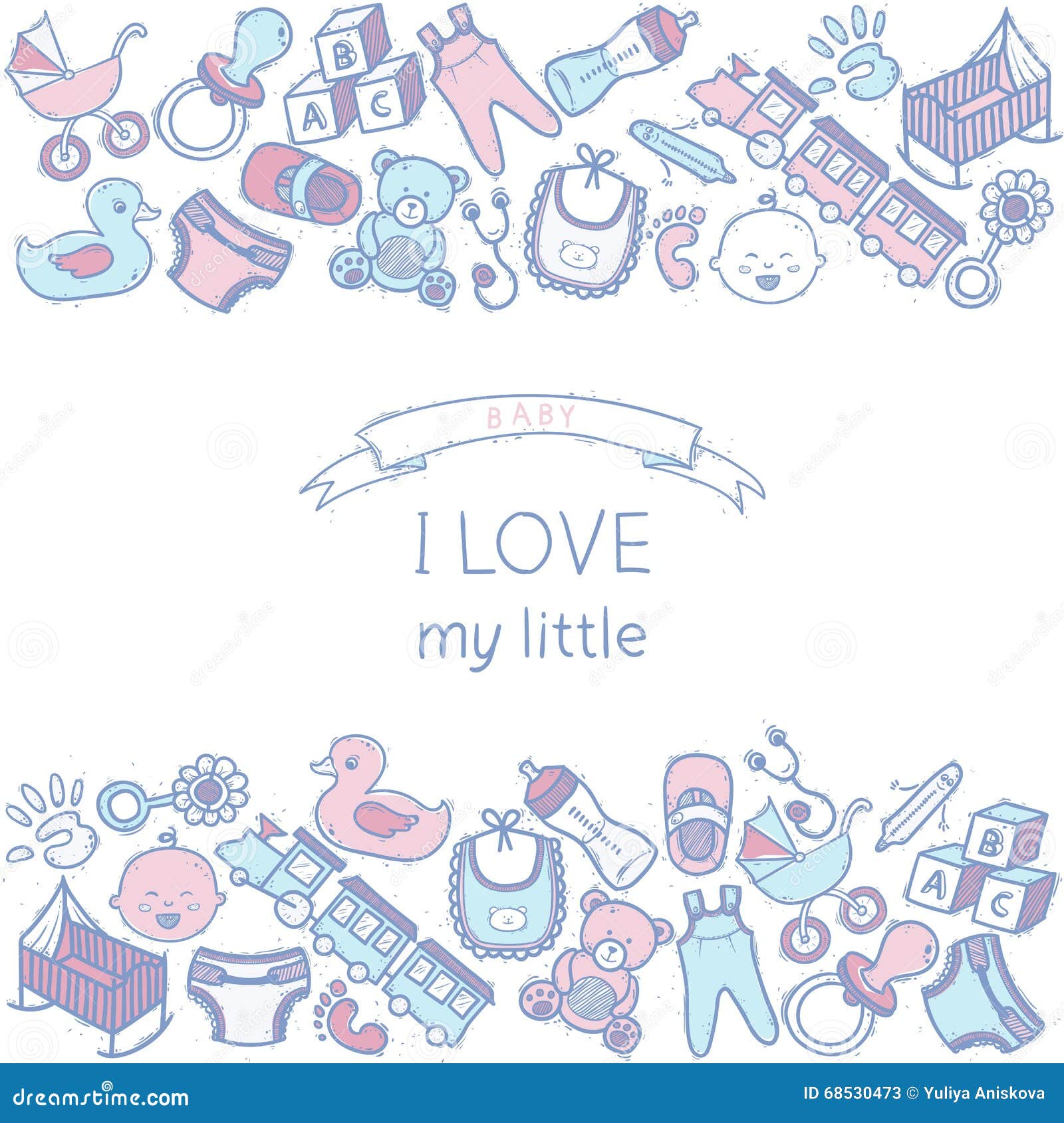 Hand drawn baby element. stock vector. Illustration of cartoon - 68530473