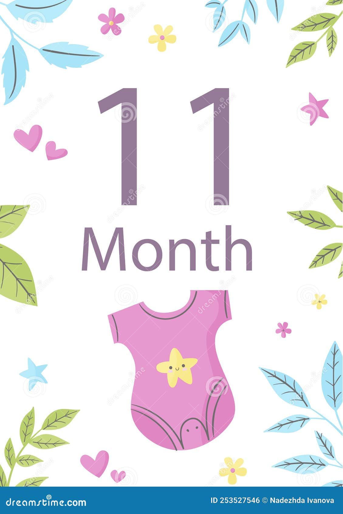 Hand Drawn Baby Milestone Set Vector Illustration. Stock Vector ...