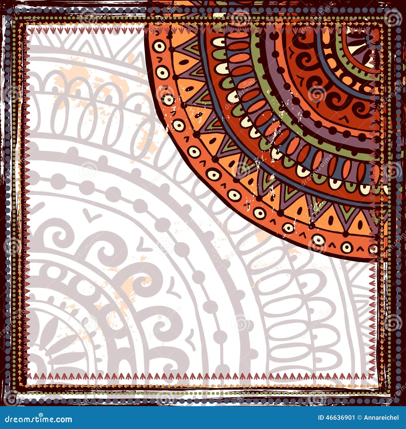 Hand Drawn Background in African Style Stock Vector - Illustration of ...