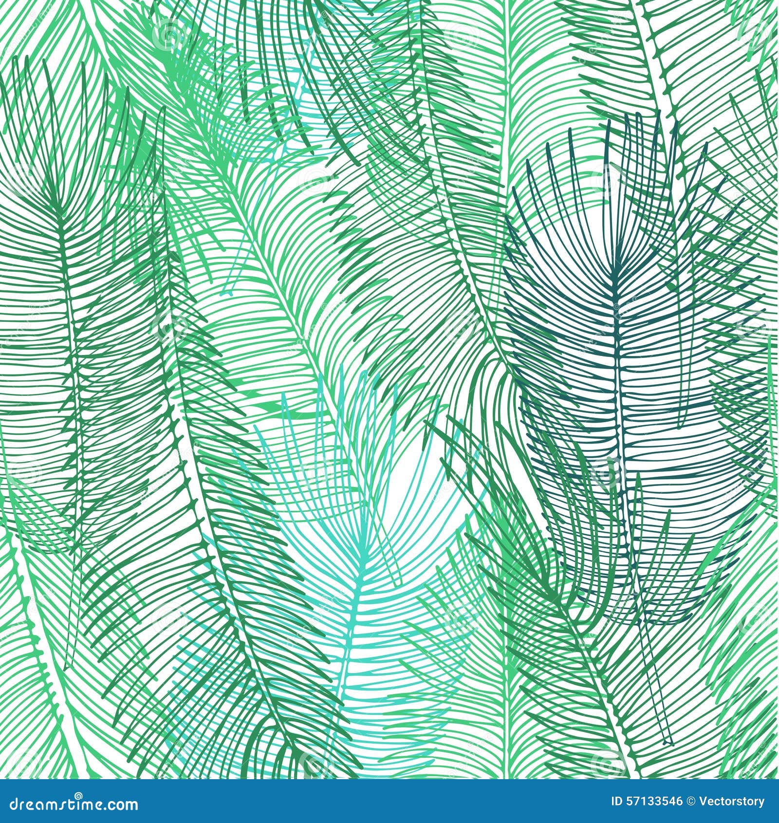 Hand Drawn Background of Palm Leaves Stock Vector - Illustration of ...