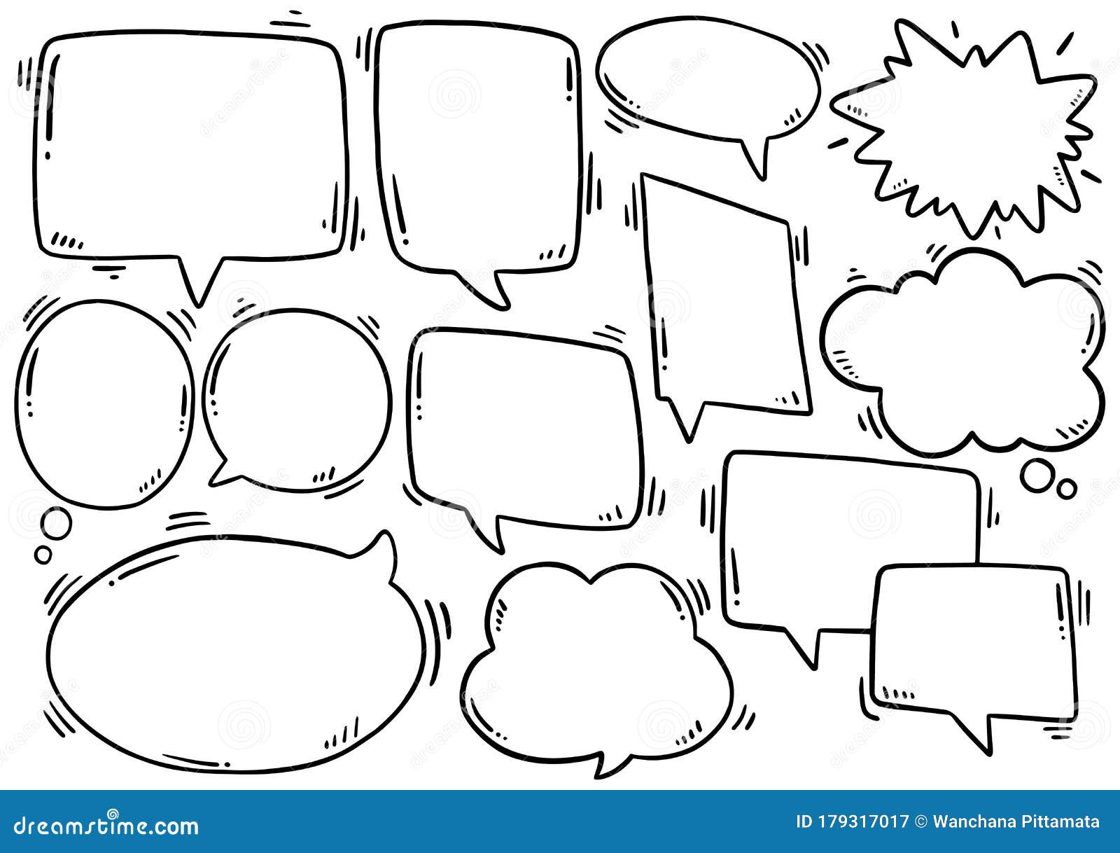 0070 Hand Drawn Background Set of Cute Speech Bubble in Doodle Style ... 0070 Hand Drawn Background Set of Cute Speech Bubble in Doodle Style ...